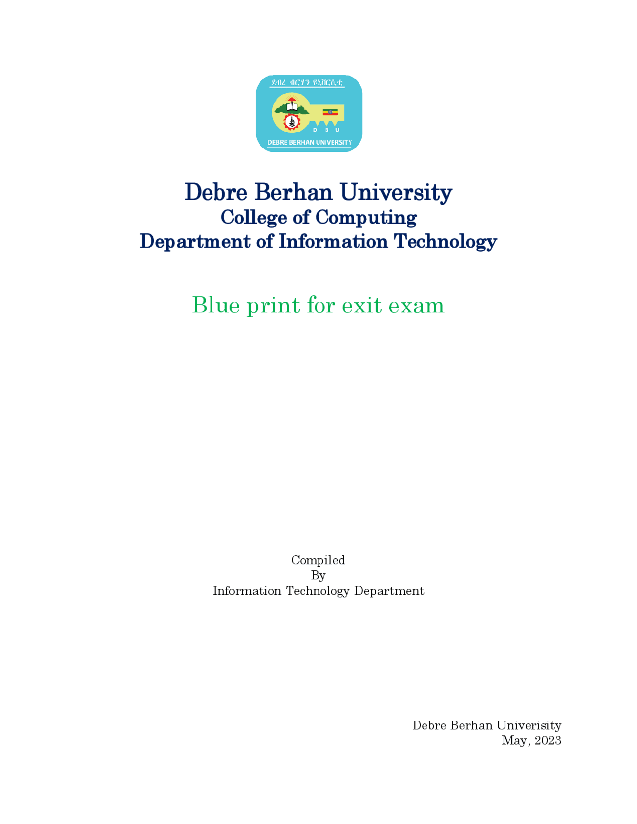 exit Exam for all it students | Exams Information Technology | Docsity