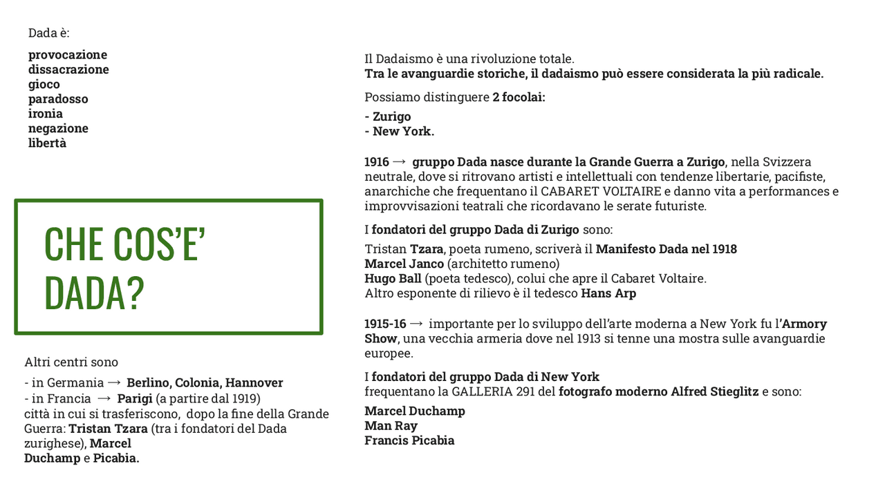 DADAISMO (che cos’è DADA?) | Slide di Elementi di storia dell'arte ed ...