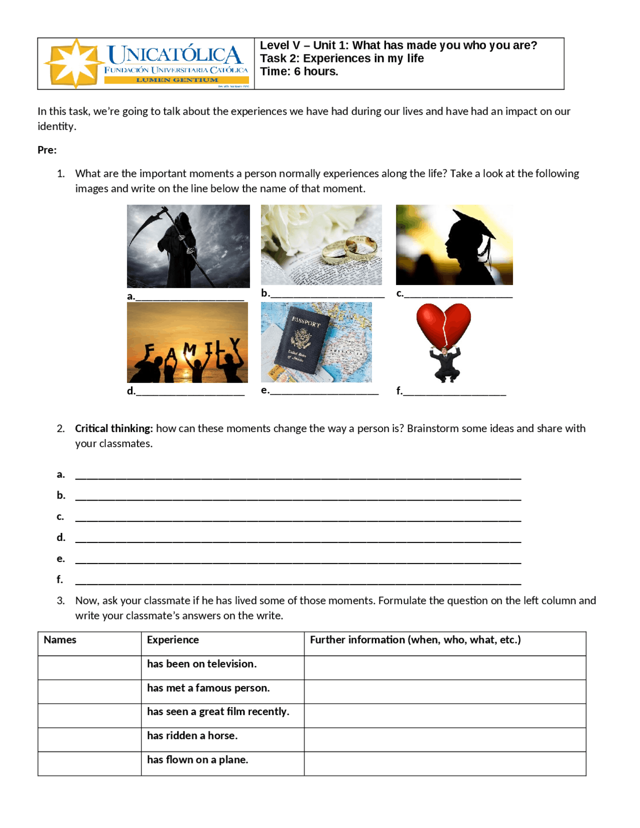 Actividades complementarias | Esquemas y mapas conceptuales de Inglés | Docsity