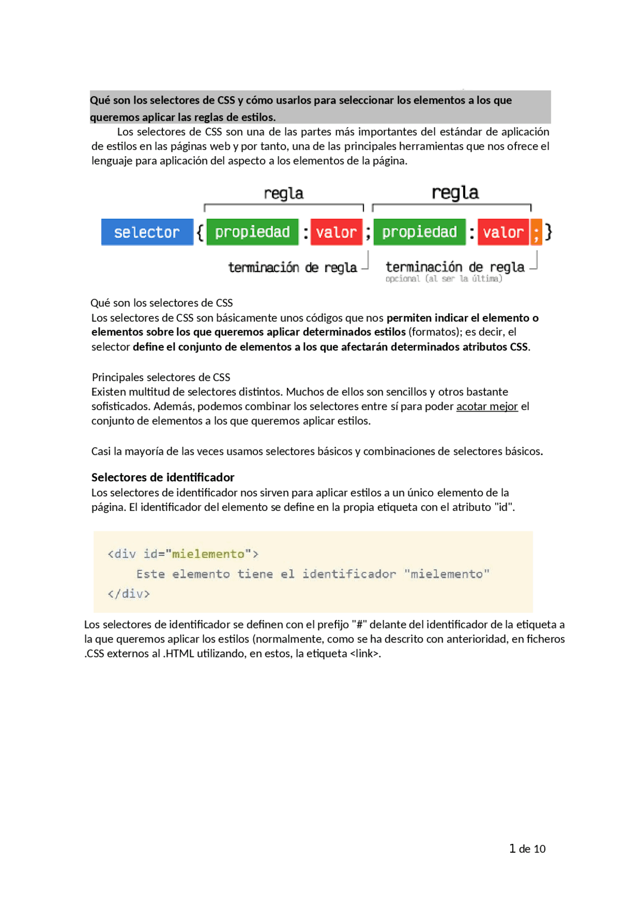 Selectores De Css Guías Proyectos Investigaciones De Informática Docsity