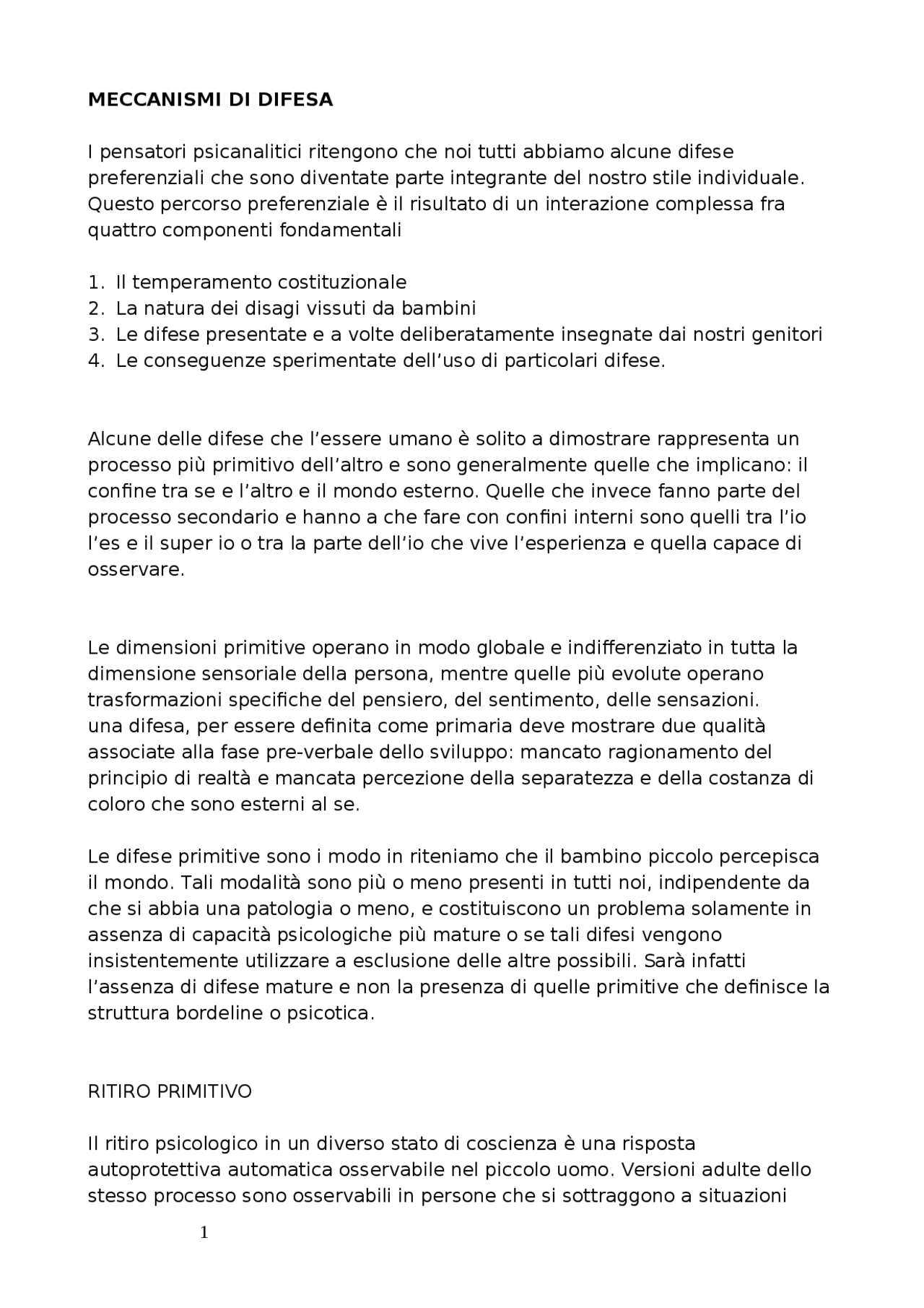 Meccanismi Difensivi Schemi E Mappe Concettuali Di Psicologia