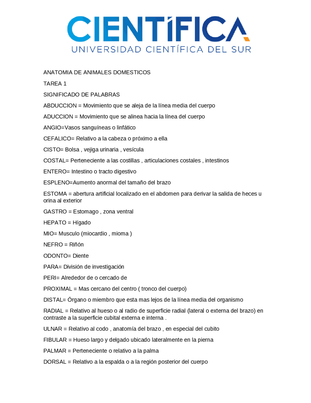 Nombre anatomicos y planos anatomicos | Guías, Proyectos, Investigaciones de Anatomía | Docsity