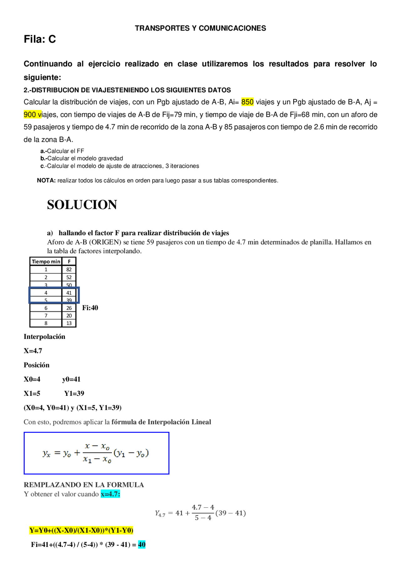 Ejercicios De Transportes Ejercicios De Ingeniería De Transportes