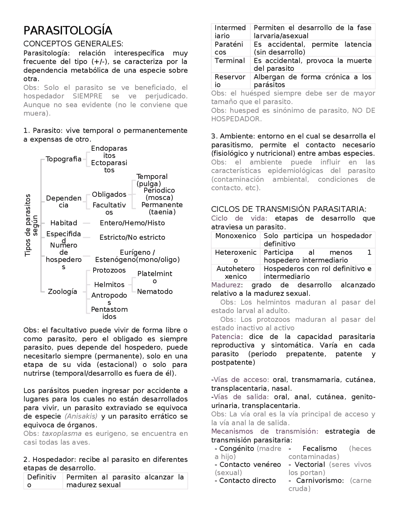 Parasitología Apuntes Apuntes De Parasitología Docsity