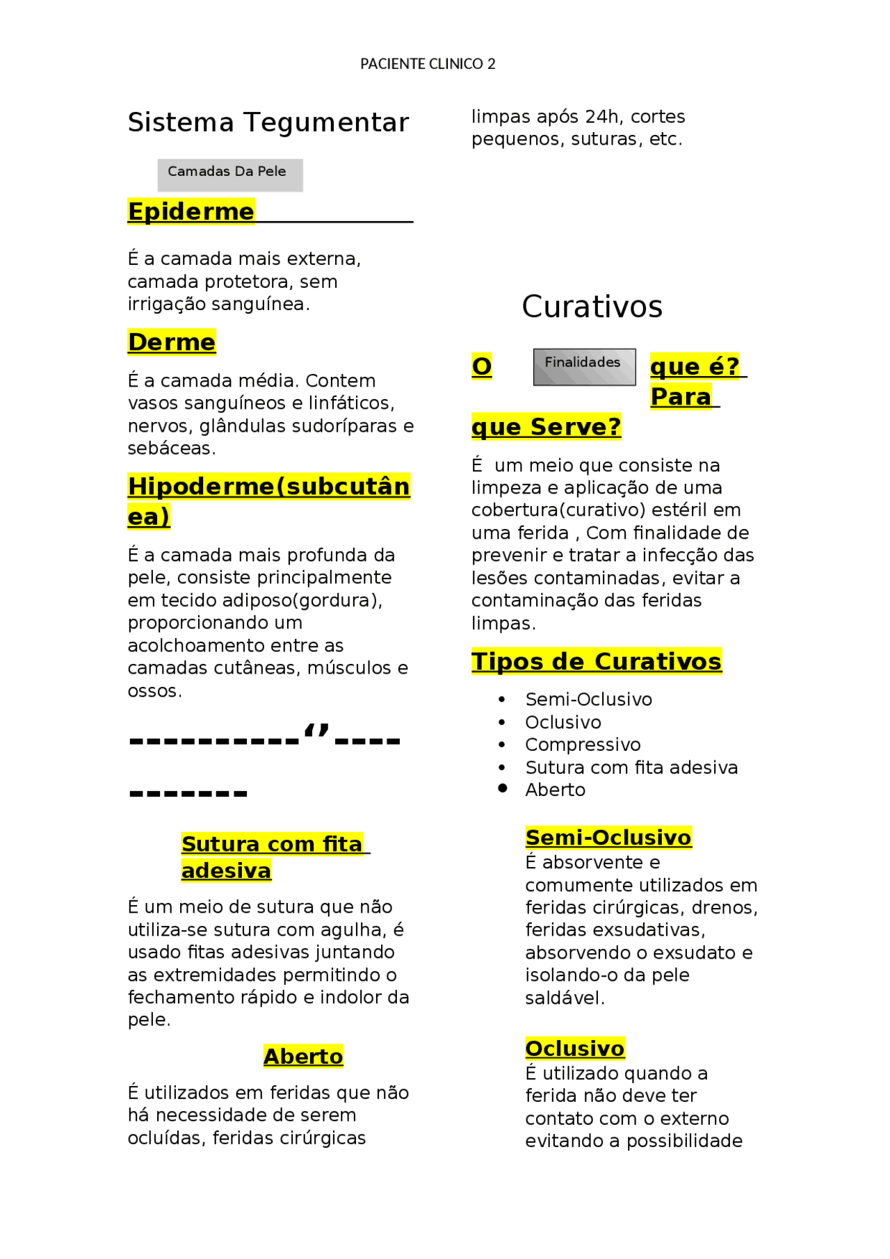 Paciente clinico e suas diversidades | Resumos Enfermagem | Docsity