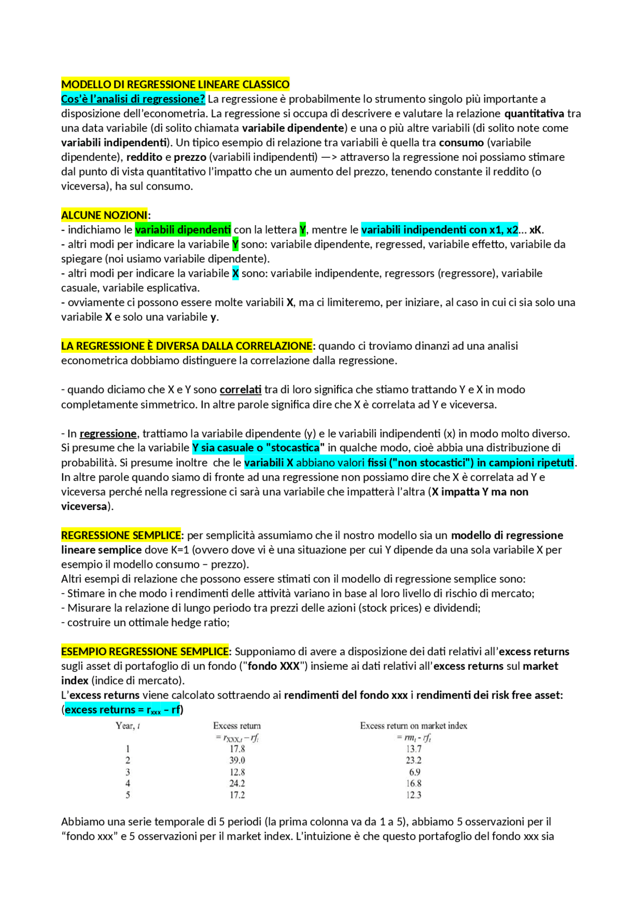 Econometria Prof Colombo Appunti Di Econometria Docsity