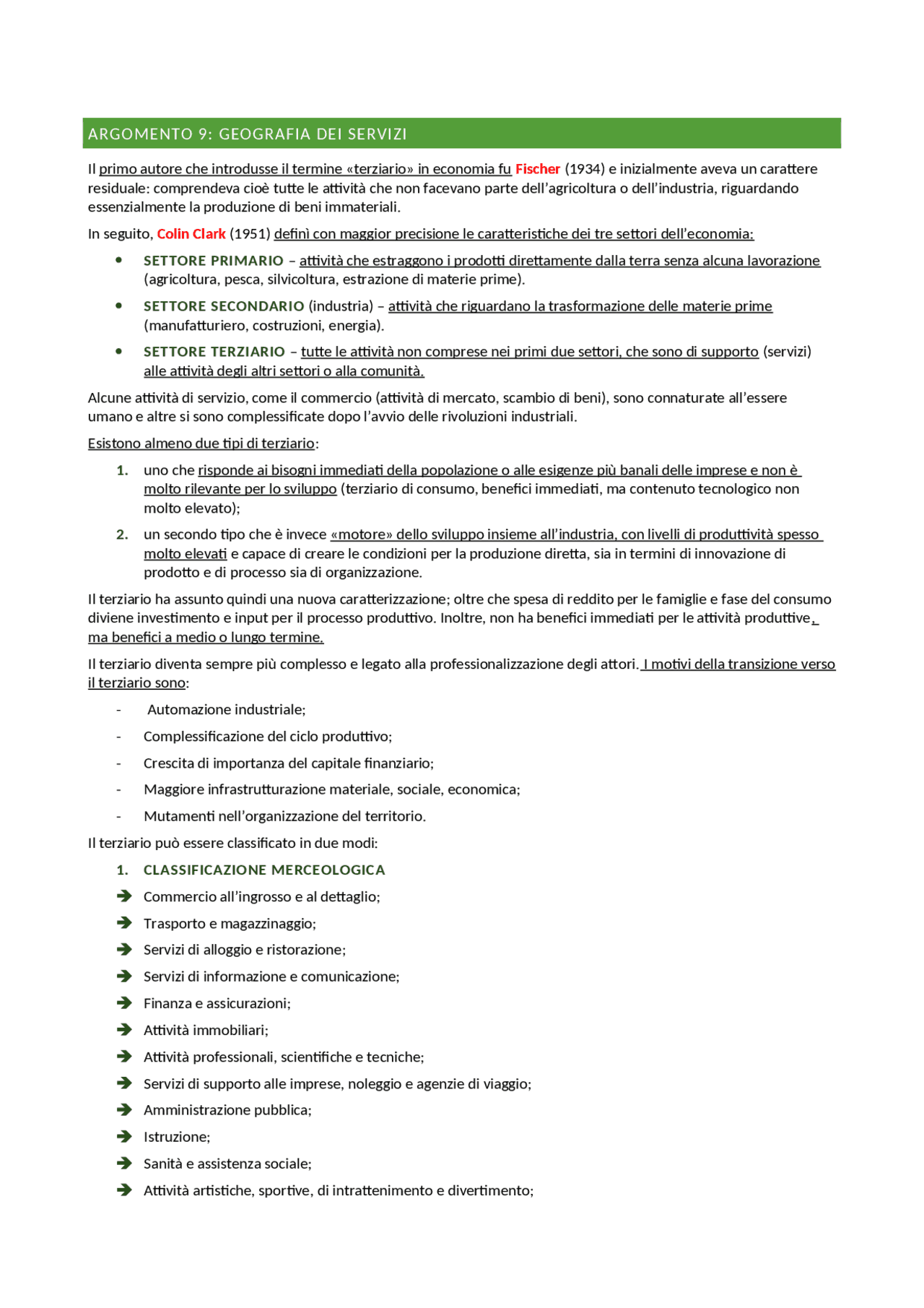 Geografia Dei Servizi Schemi E Mappe Concettuali Di Geografia Docsity