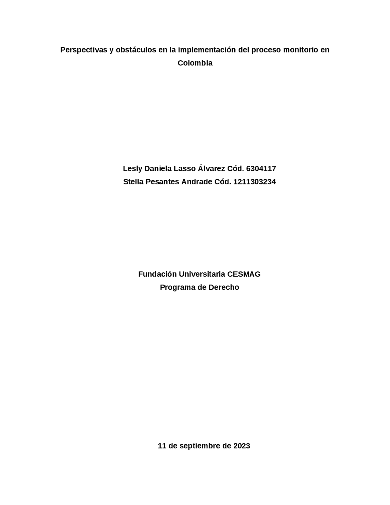 Ensayo Proceso Monitorio Ejercicios De Derecho Procesal Civil Docsity
