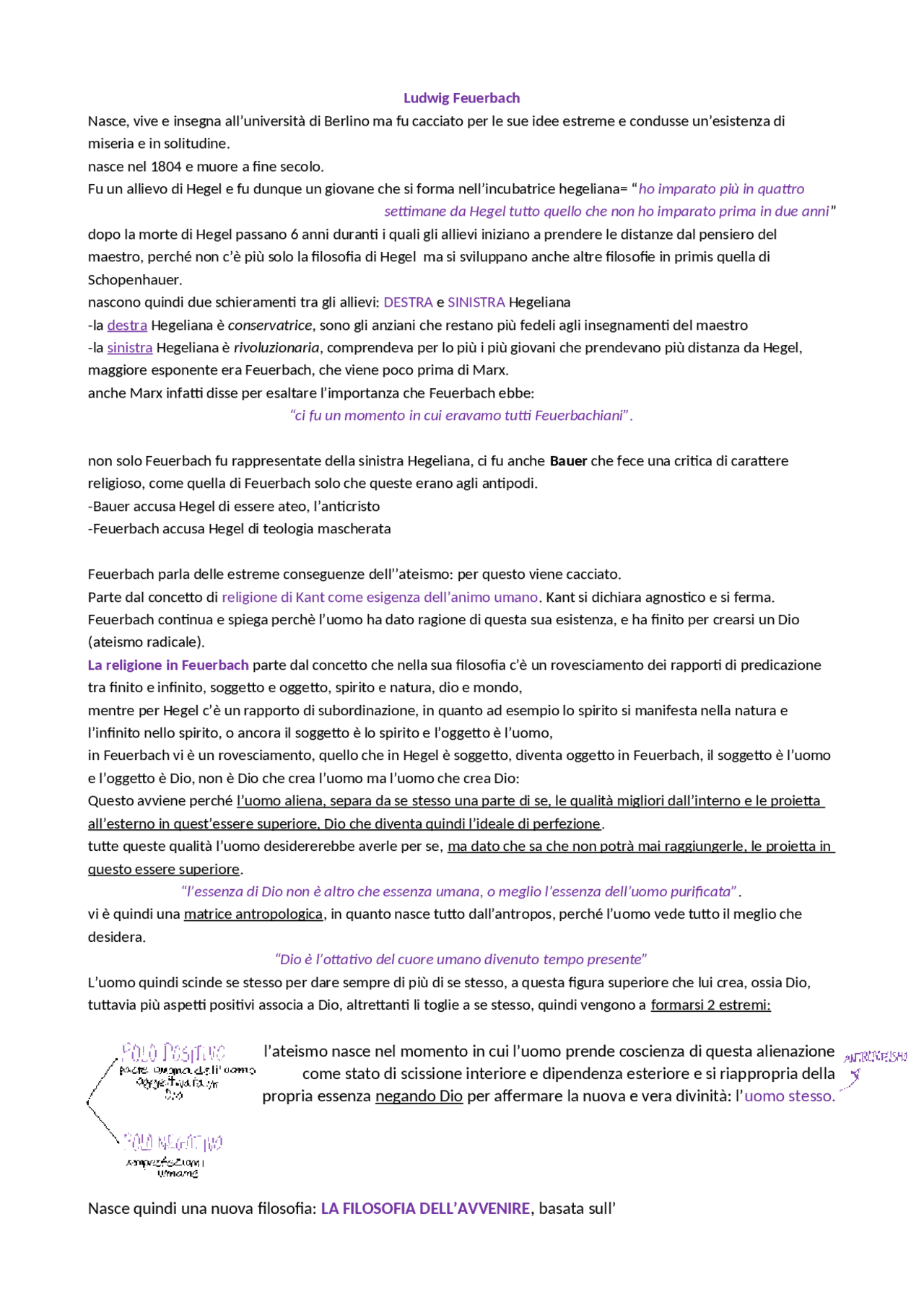 Appunti Feuerbach Presi A Lezione Appunti Di Filosofia Docsity
