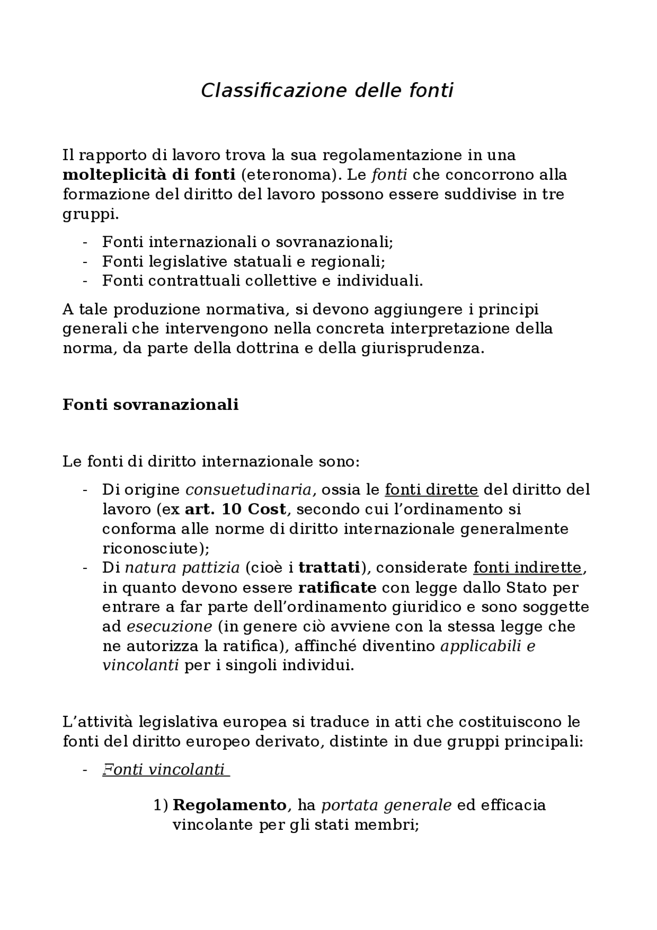 Classificazione Delle Fonti Schemi E Mappe Concettuali Di Diritto Del