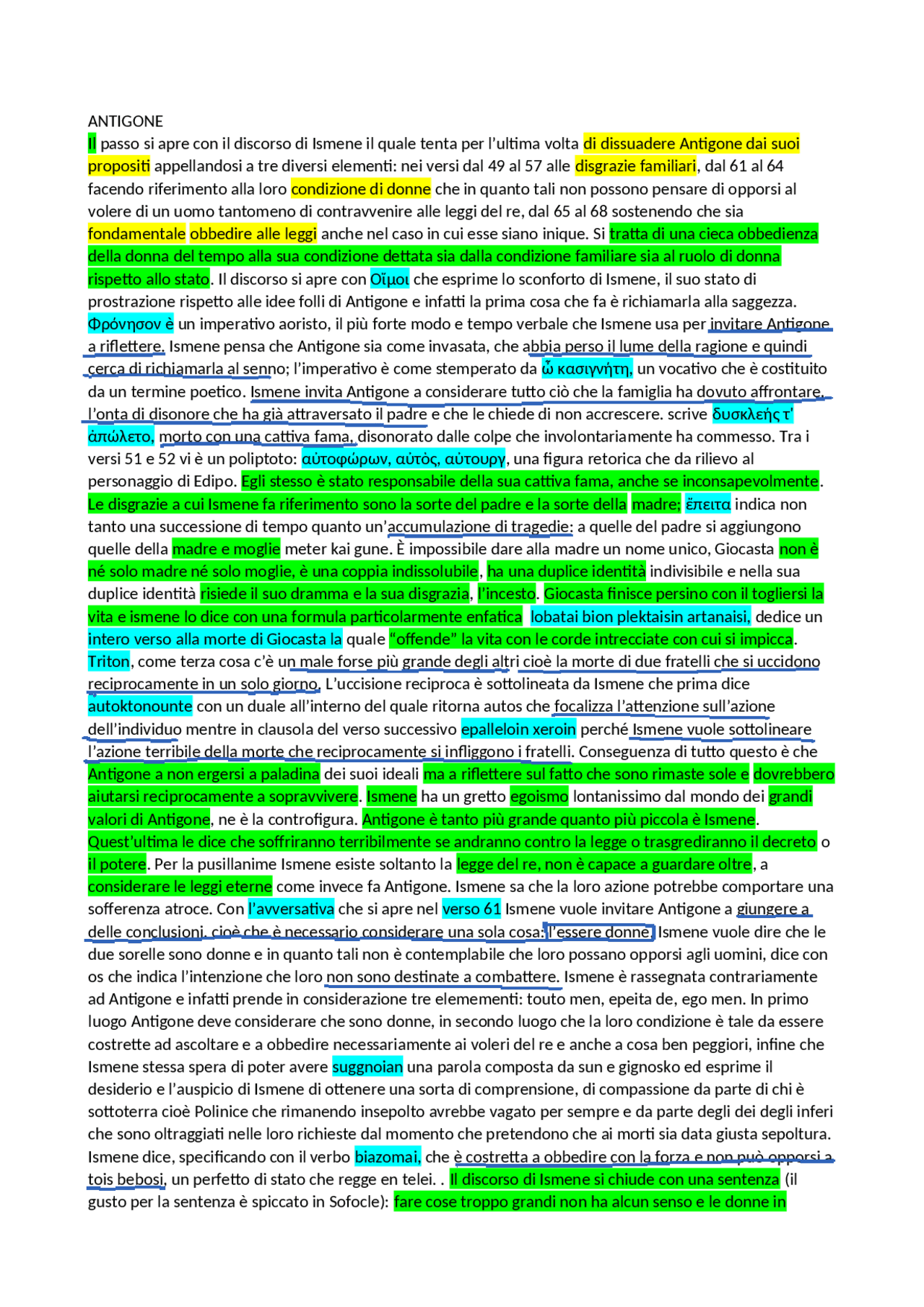 Riassunto Sull Antigone Appunti Di Greco Docsity