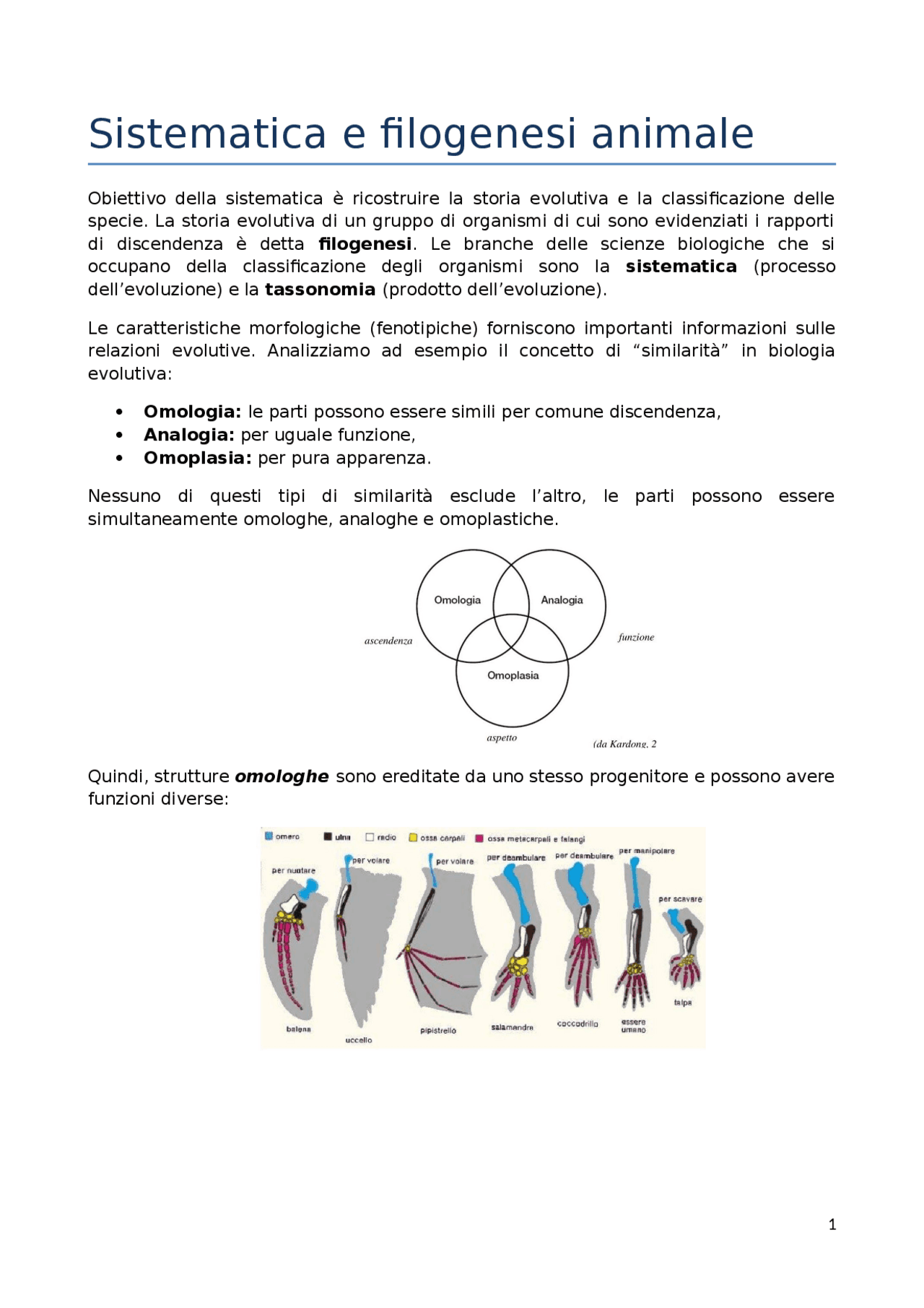 Sistematica e filogenesi animale (Zoologia degli invertebrati) del prof ...