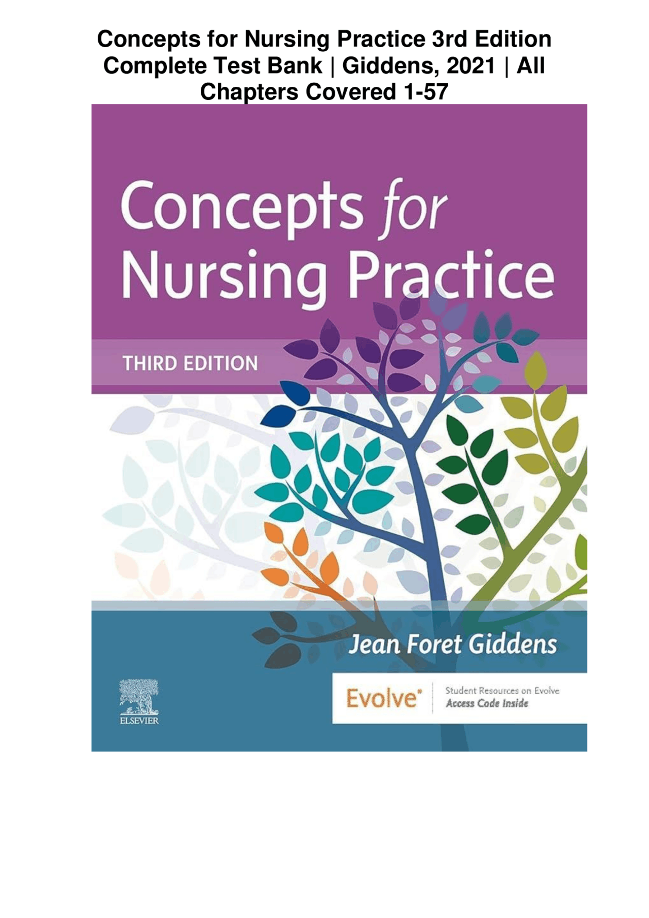 Concepts for Nursing Practice 3rd Edition Complete Test Bank | Giddens ...