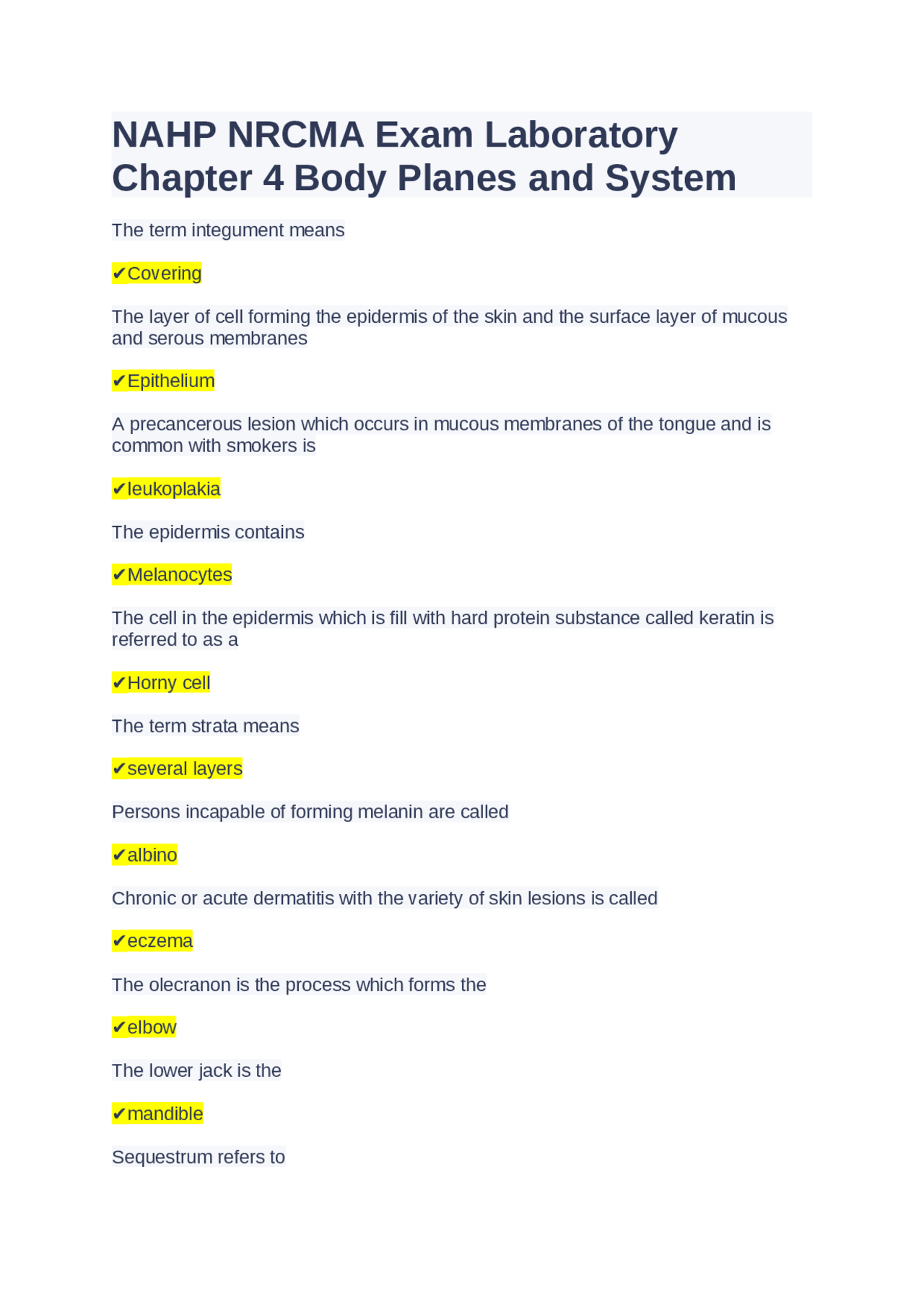 Nahp Ekg Test Questions With Answers Exams Nursing Docsity