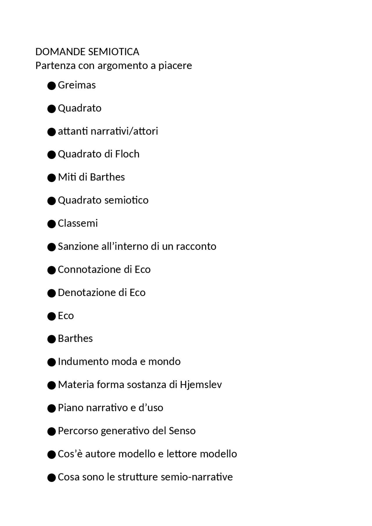 Domande Esame Orale Semiotica Appunti Di Semiotica Docsity