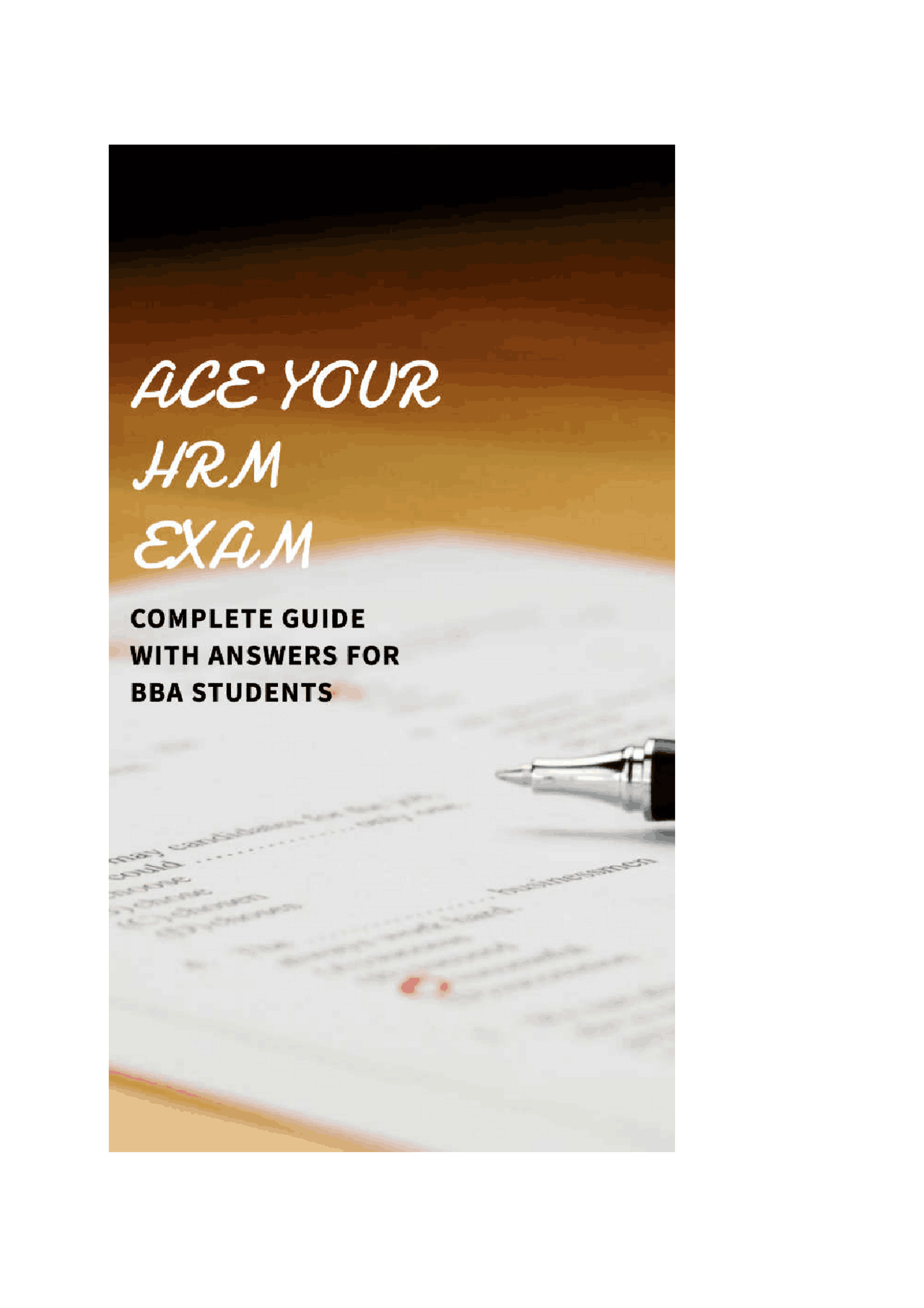 Exam Paper for Human Resource Management in BBA (With Answers) | Exams ...