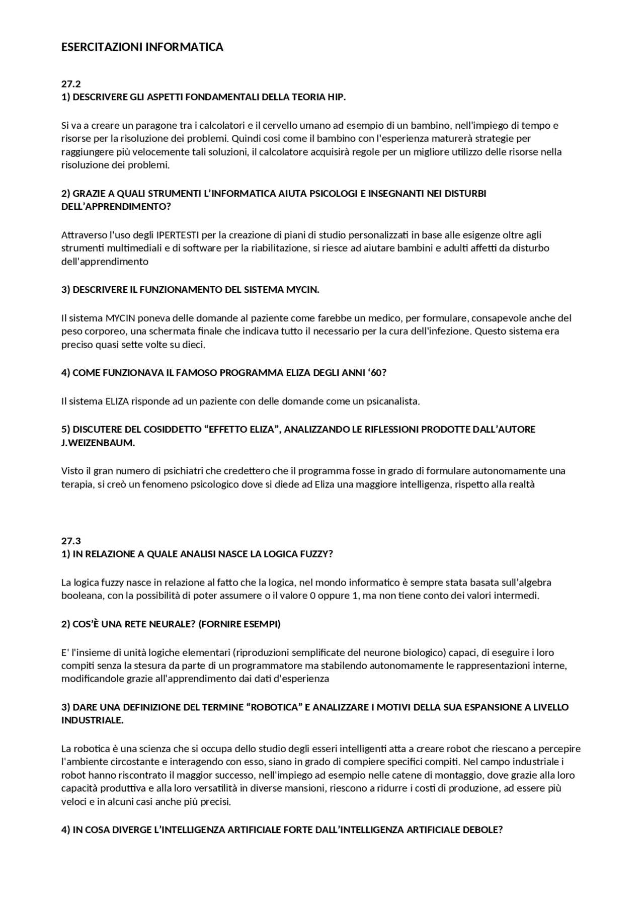 ESERCITAZIONI DI INFORMATICA LEZ 27 - BOTTERI - ECAMPUS - | Esercizi di Fondamenti di ...