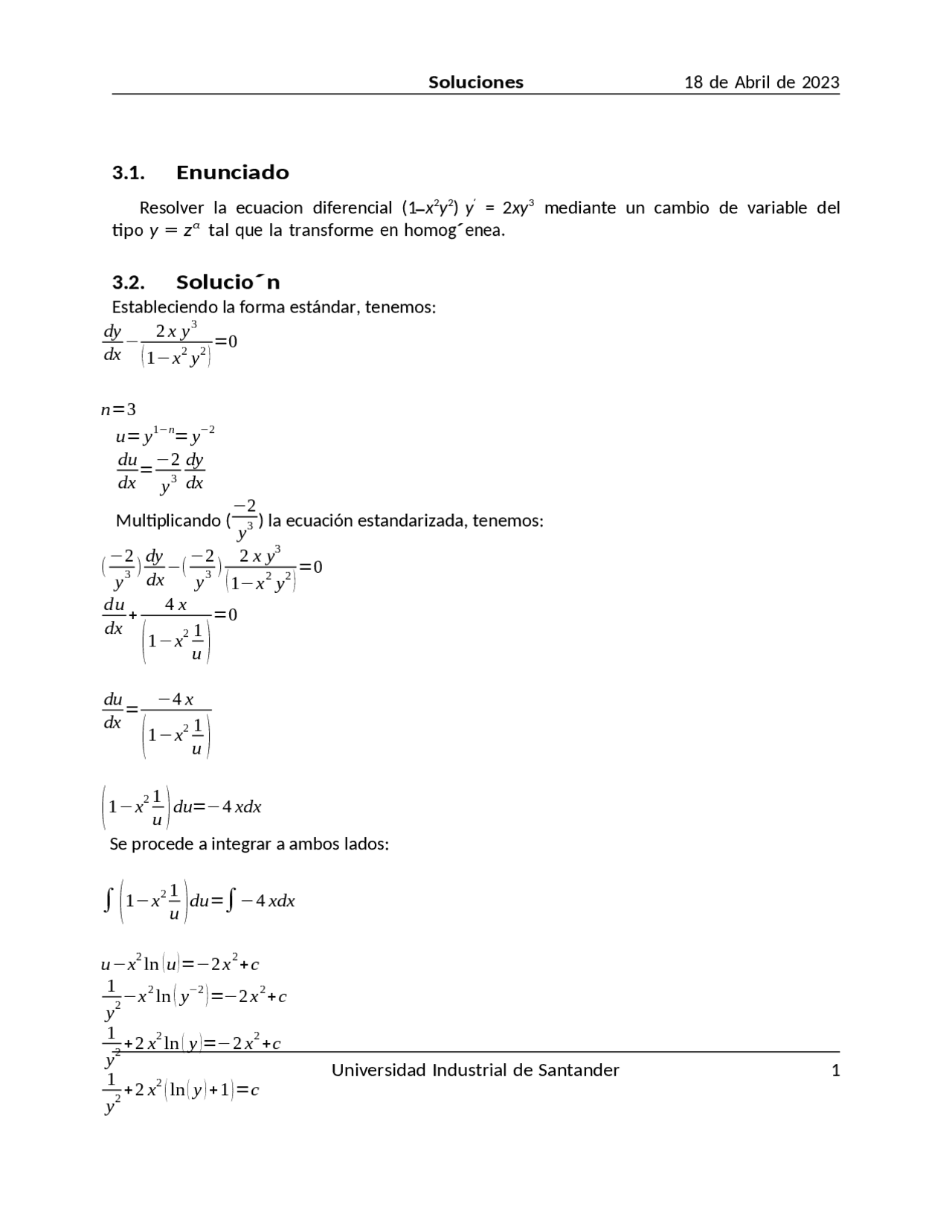 Ejercicios de ecuaciones diferenciales | Ejercicios de Ecuaciones Diferenciales | Docsity