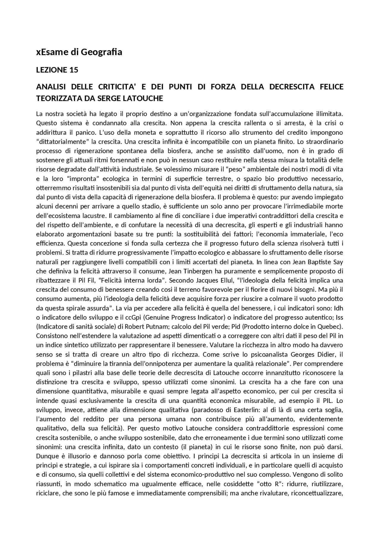 ANALISI DELLE CRITICITA' E DEI PUNTI DI FORZA DELLA DECRESCITA FELICE ... ANALISI DELLE CRITICITA' E DEI PUNTI DI FORZA DELLA DECRESCITA FELICE ...