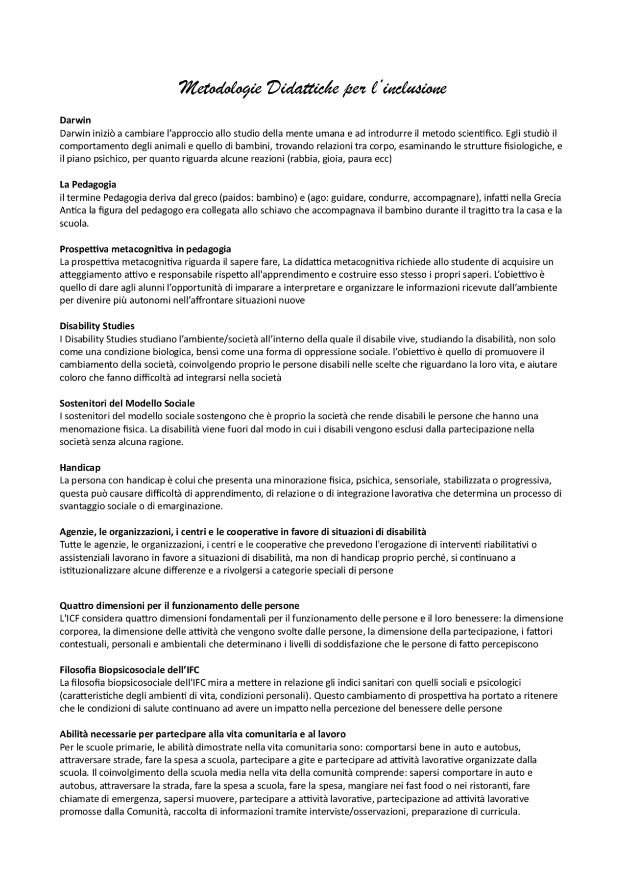 Metodologie Didattiche Per Linclusione Domande Aperte Ecampus
