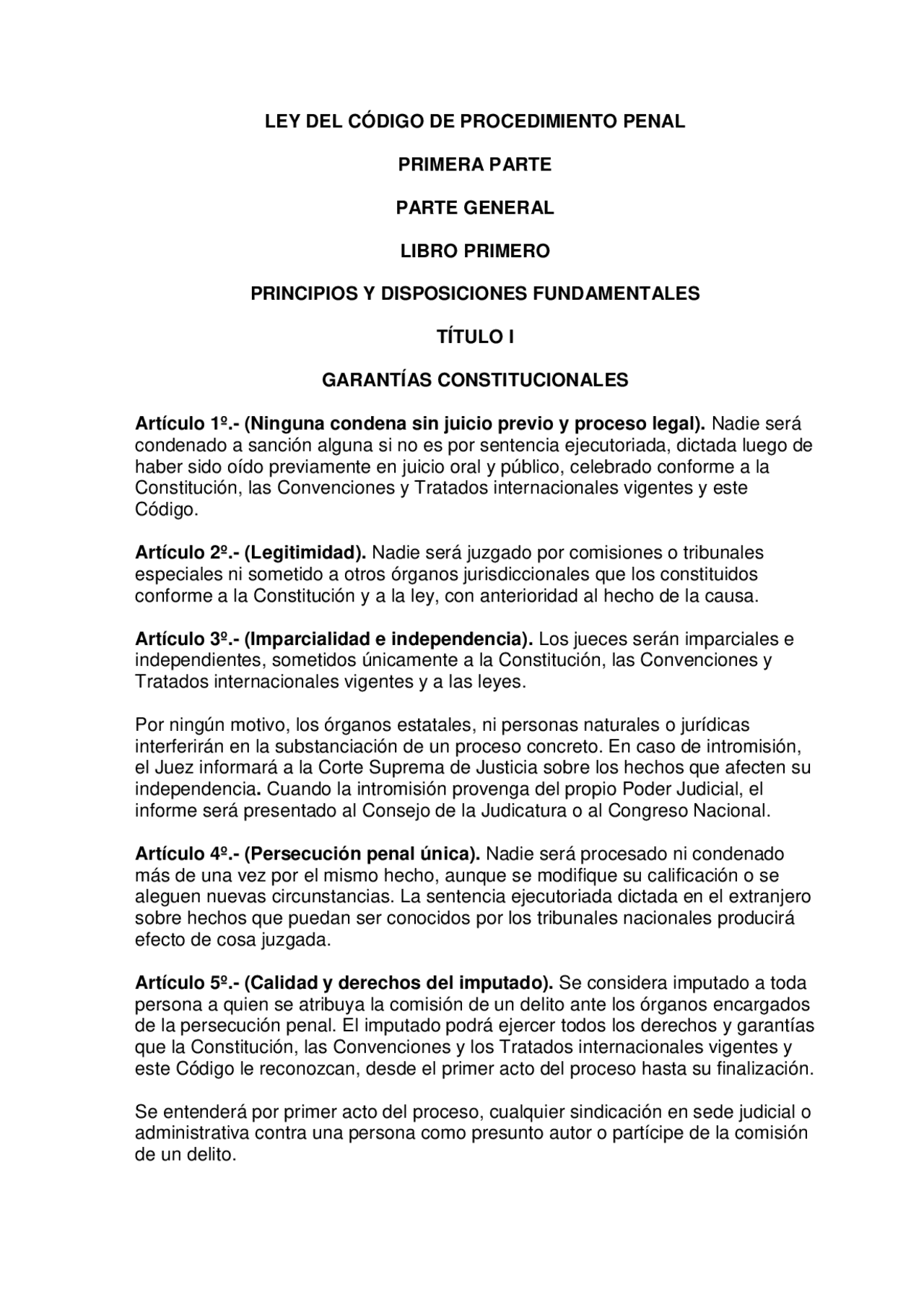 CODIGO DE PROCEDIMIENTO PENAL BOLIVIANO | Guías, Proyectos, Investigaciones de Derecho Penal ...