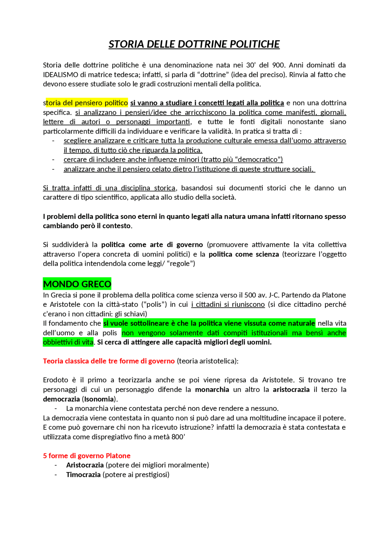 Appunti Storia delle Dottrine Politiche di Giuseppe Sciara 2°anno Sposi | Appunti di Storia ...