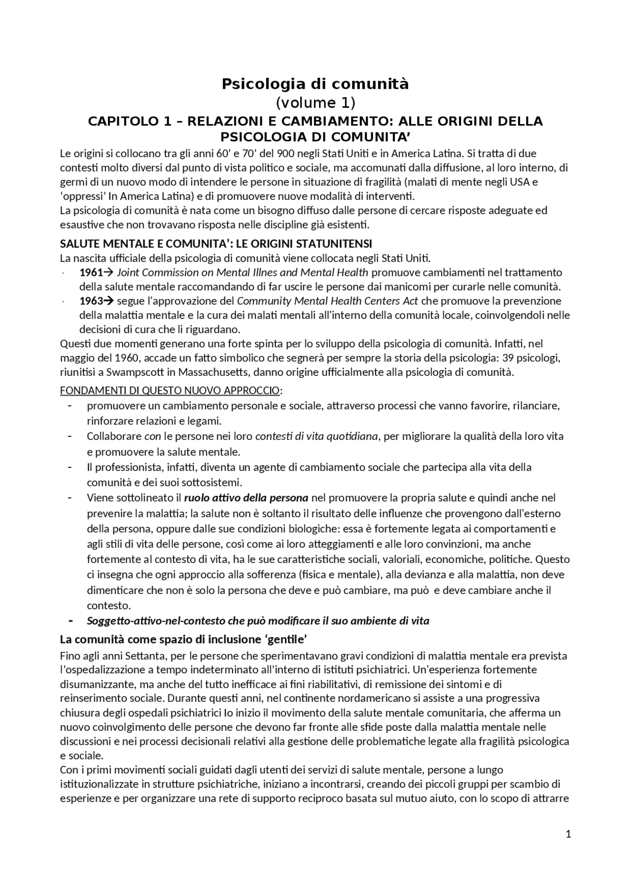 Riassunto Di Arcidiacono C De Piccoli N Mannarini T Marta E