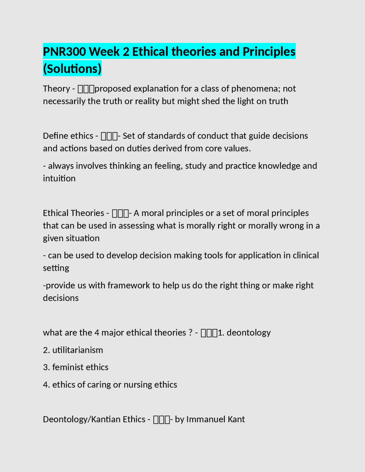 Pnr300 Week 2 Ethical Theories And Principles Solutions Exams