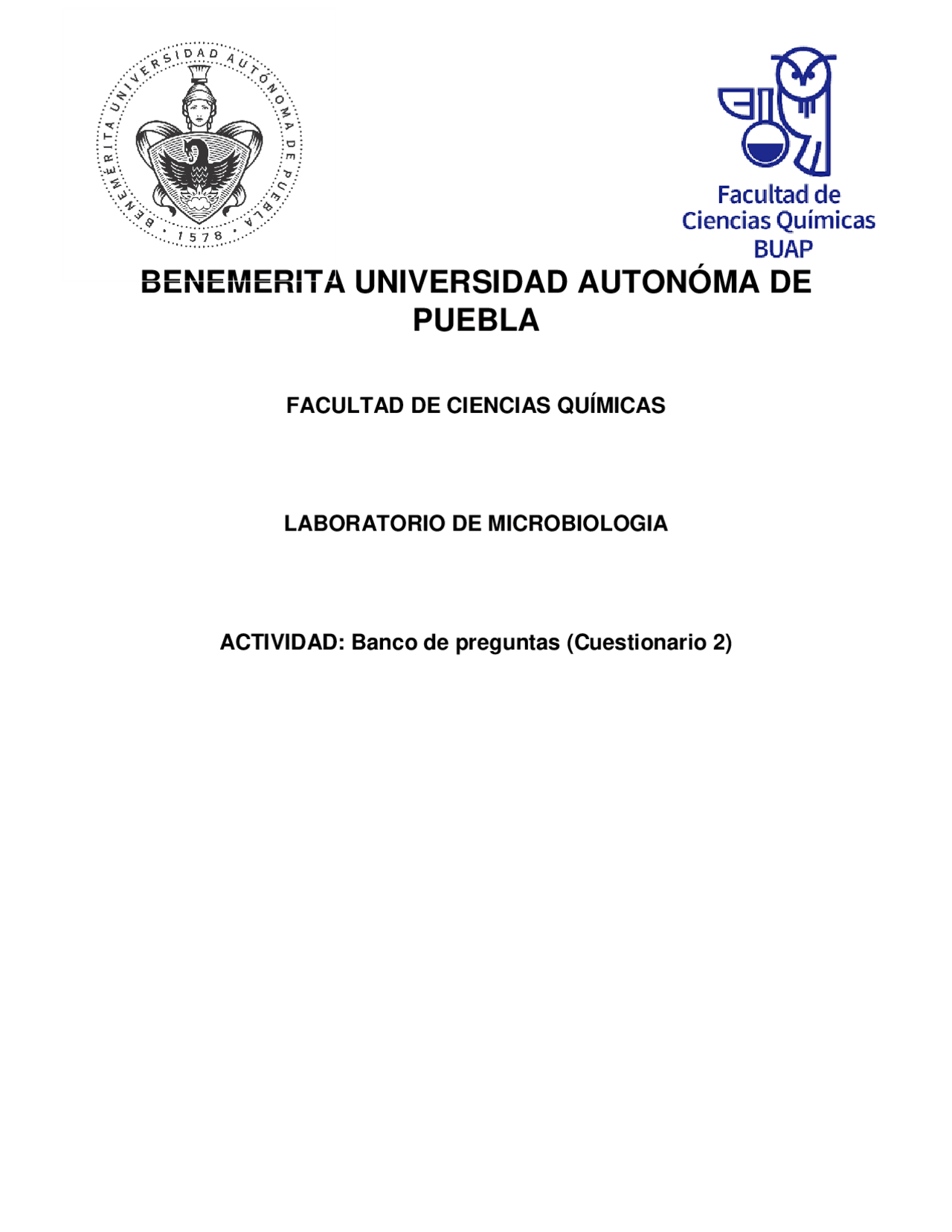 Cuestionario 2 De Microbiologia Ejercicios De Microbiología Docsity