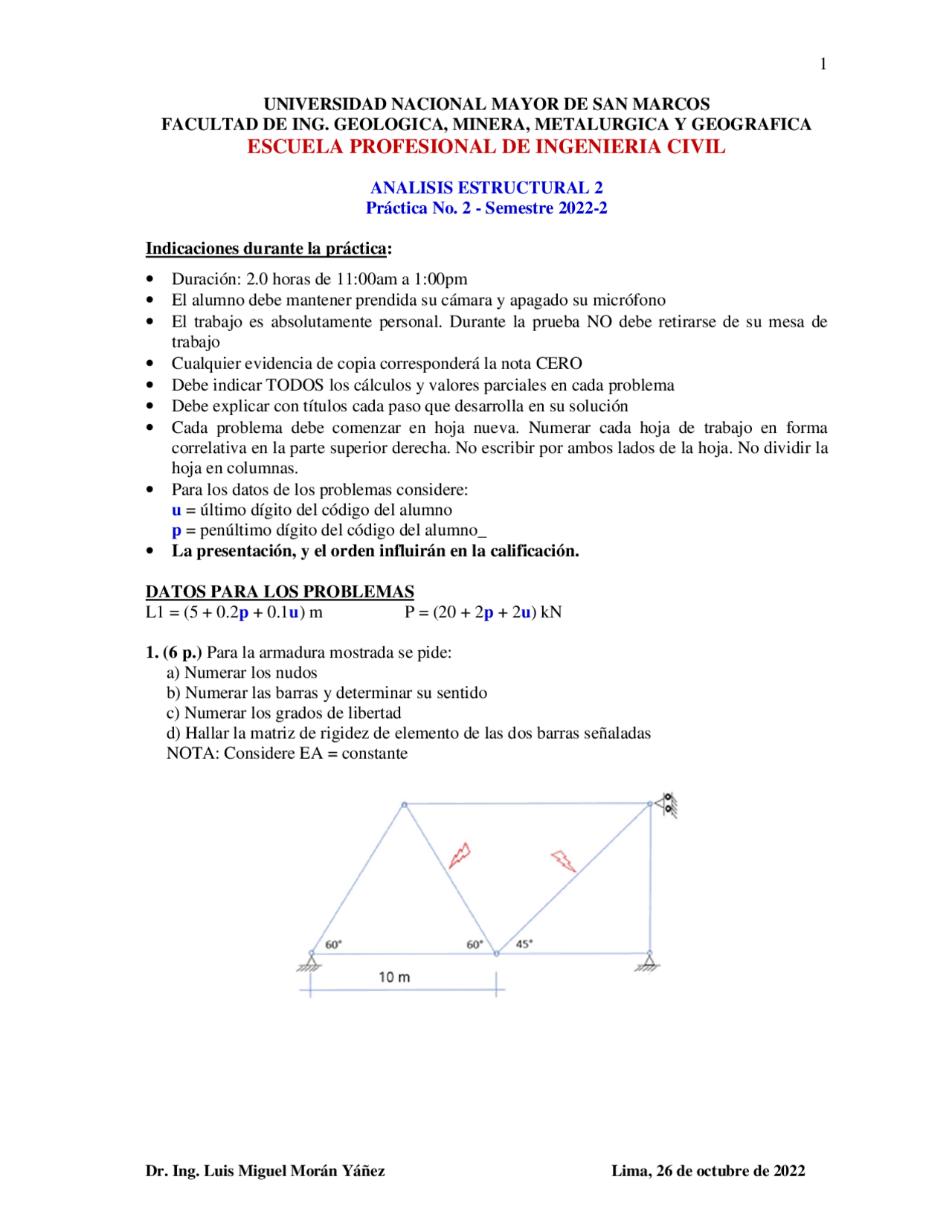 Examen De Analisis Estructural Hallar Reacciones Metodo Matricial