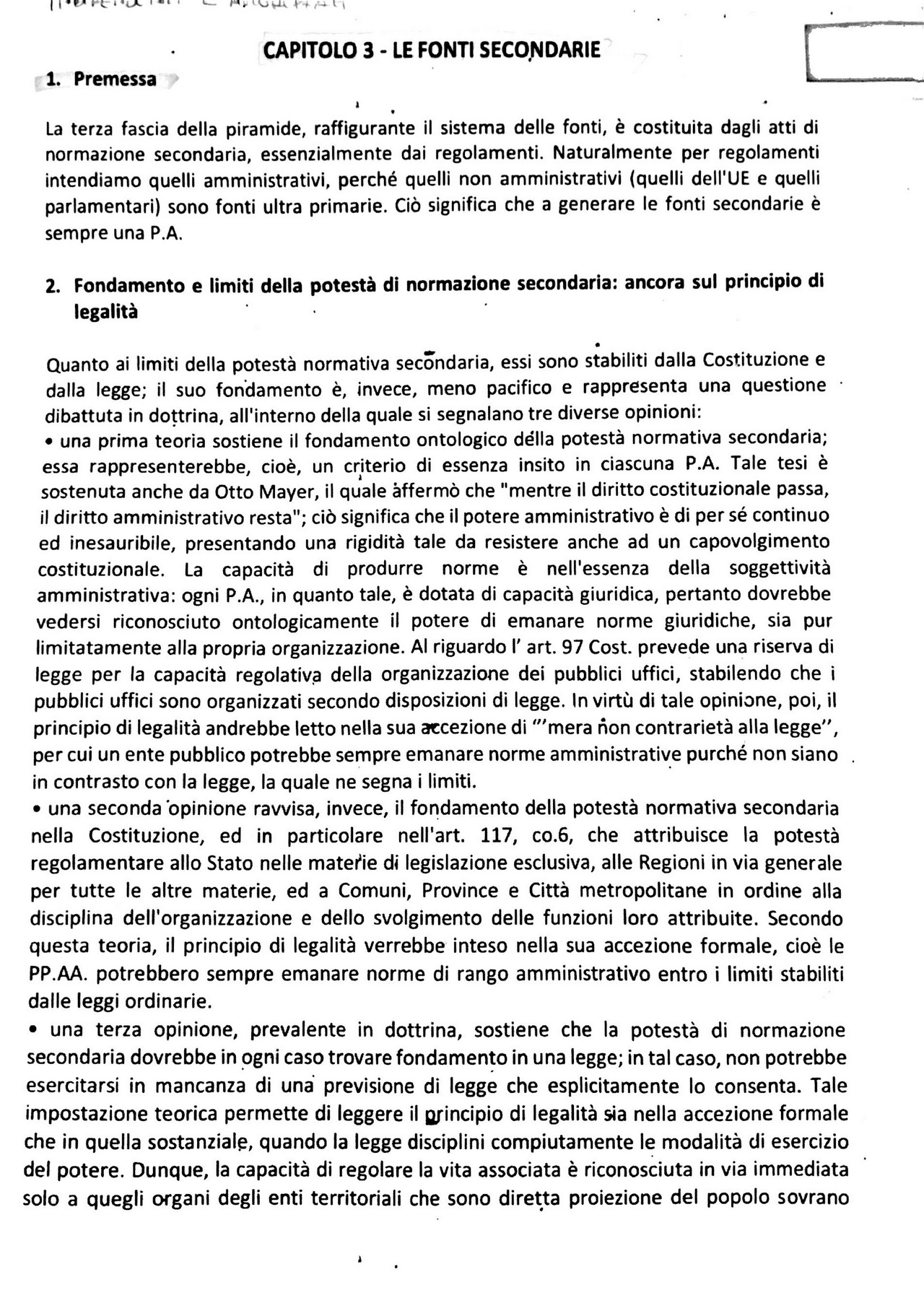 Capitolo tre. Le fonti secondarie. | Sintesi del corso di Diritto ...