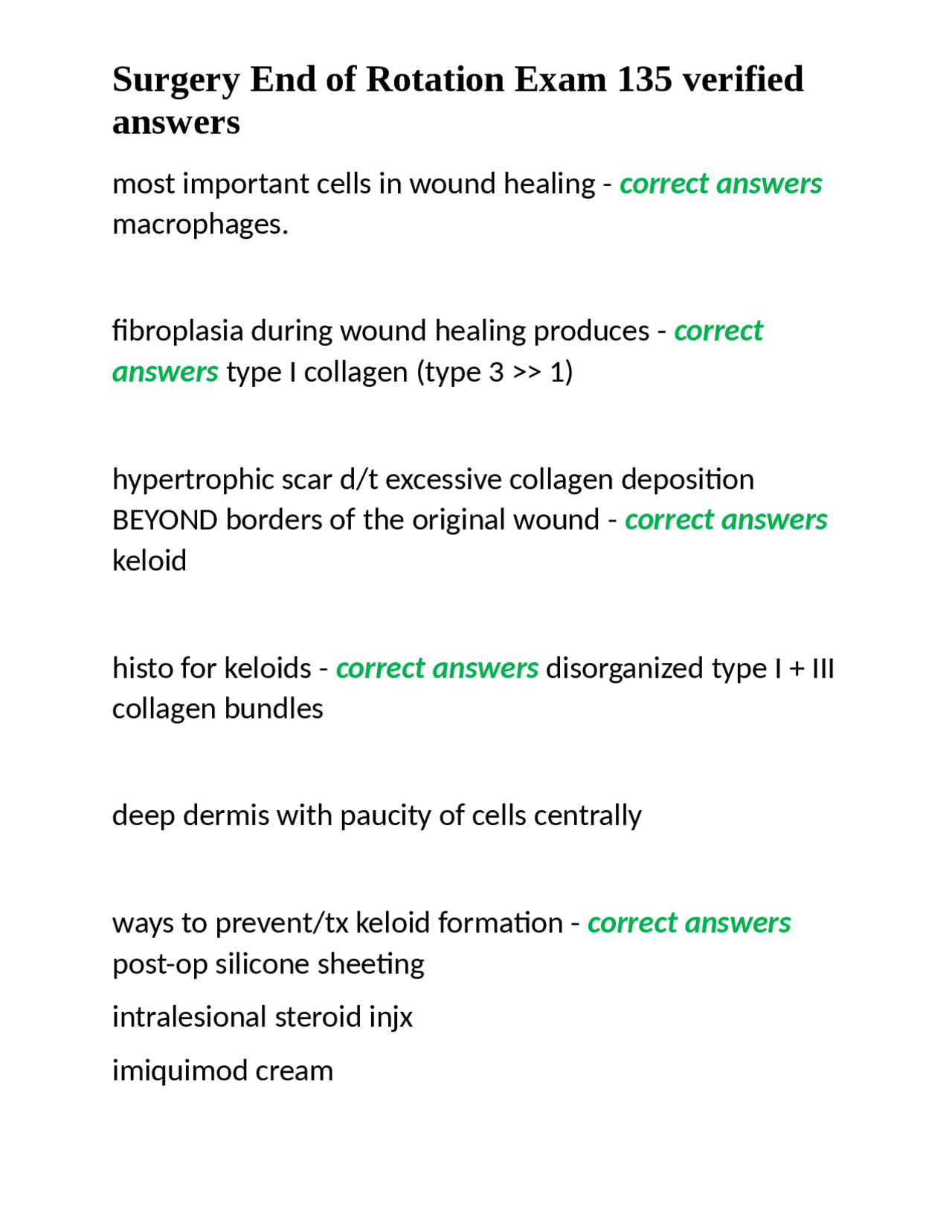Surgery End Of Rotation Exam 135 Verified Answers Exams Nursing Docsity