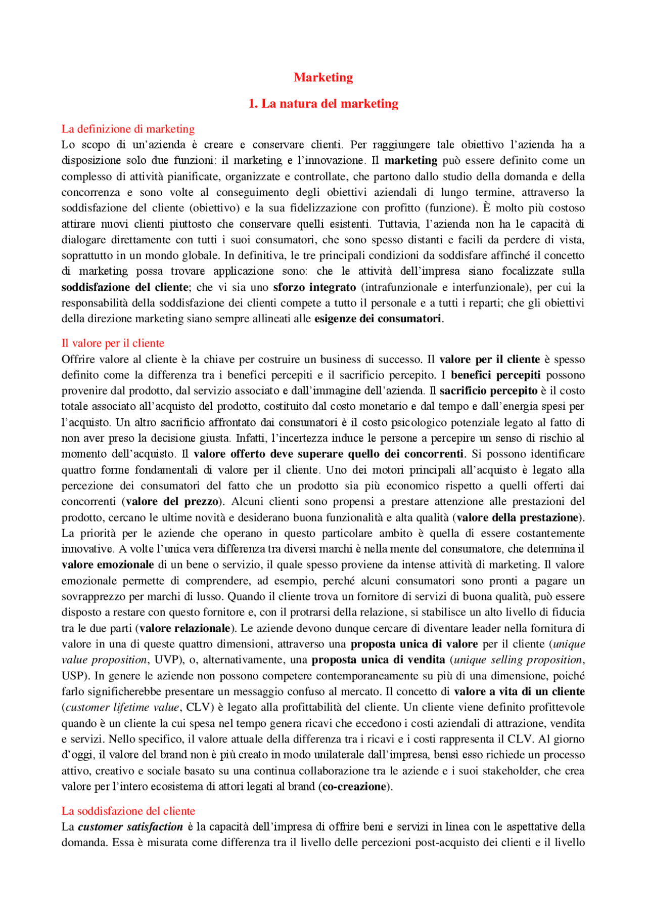 Marketing (prof.ssa Poggesi, CLEM | Dispense di Marketing | Docsity