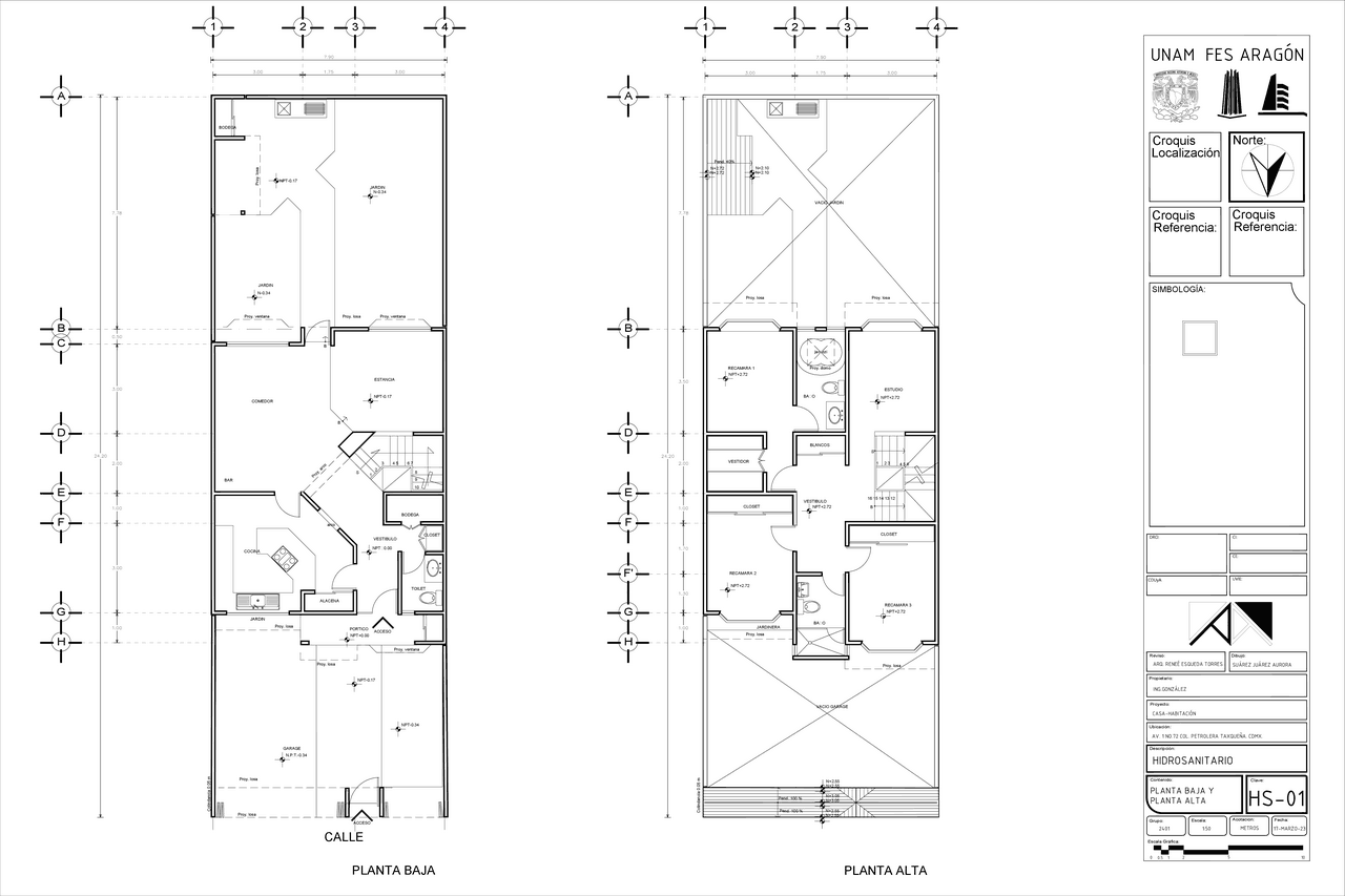 PLANTA DE INSTALACIÓN HIDROSANITARIA | Ejercicios de Construcción | Docsity