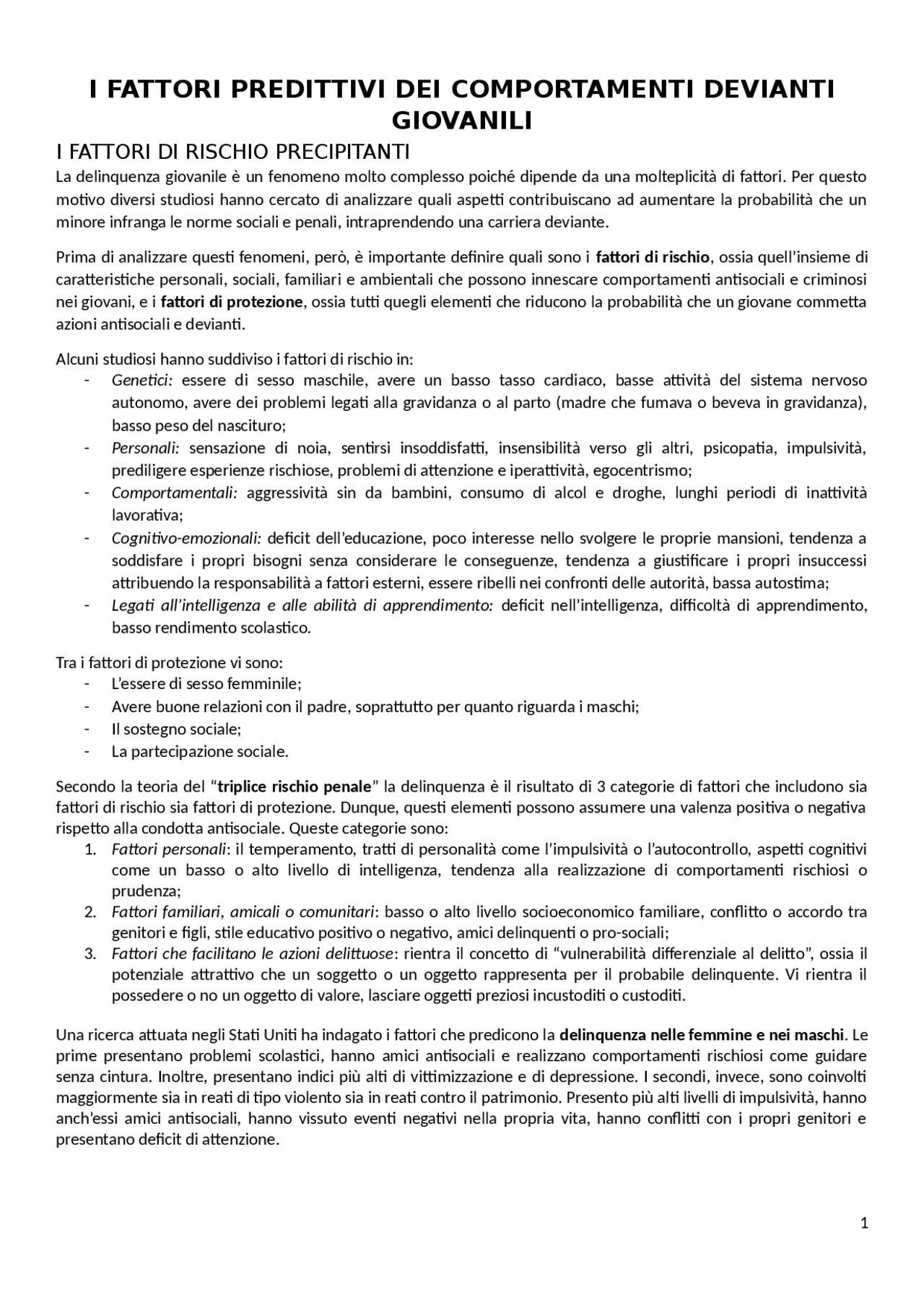 Riassunto Manuale Criminologia Schemi E Mappe Concettuali Di