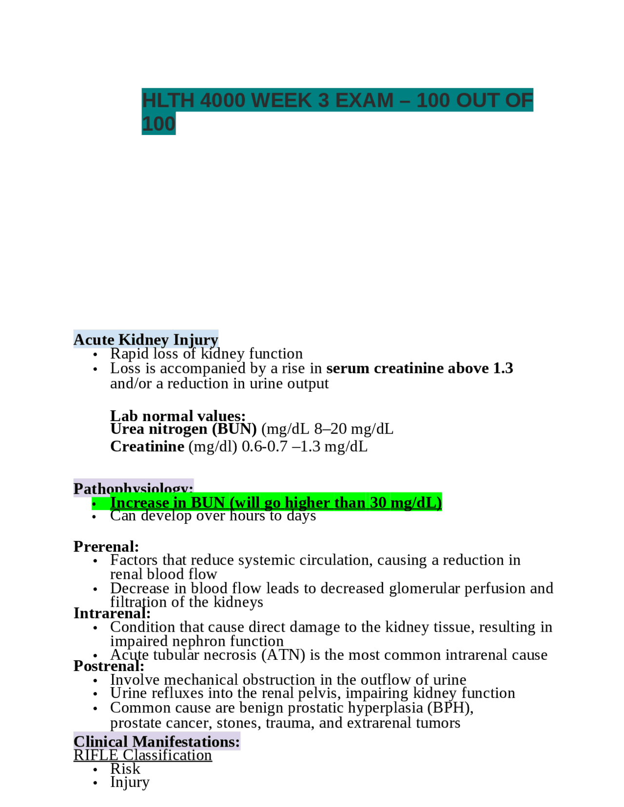 Nurs 6650 Midterm Exam Exams Nursing Docsity