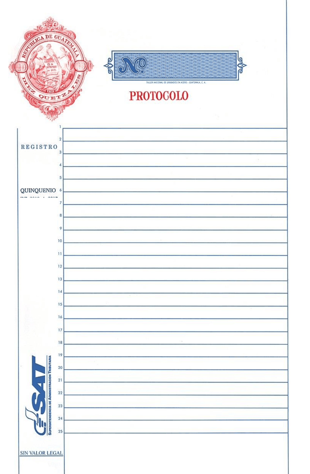 Hoja de papel sellado especial para protocolos | Ejercicios de Derecho Documental | Docsity