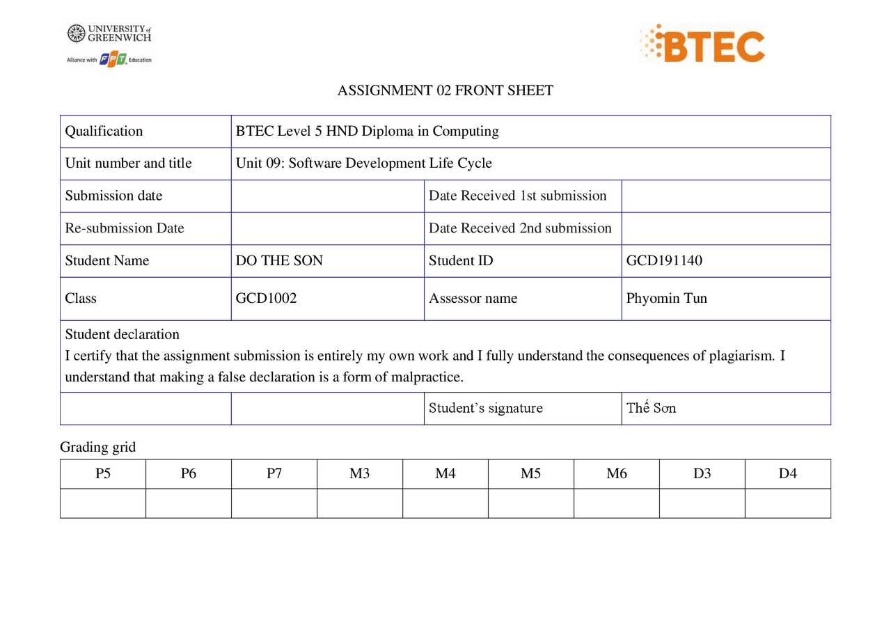 Software Development Life Cycle Essays High School Design Docsity