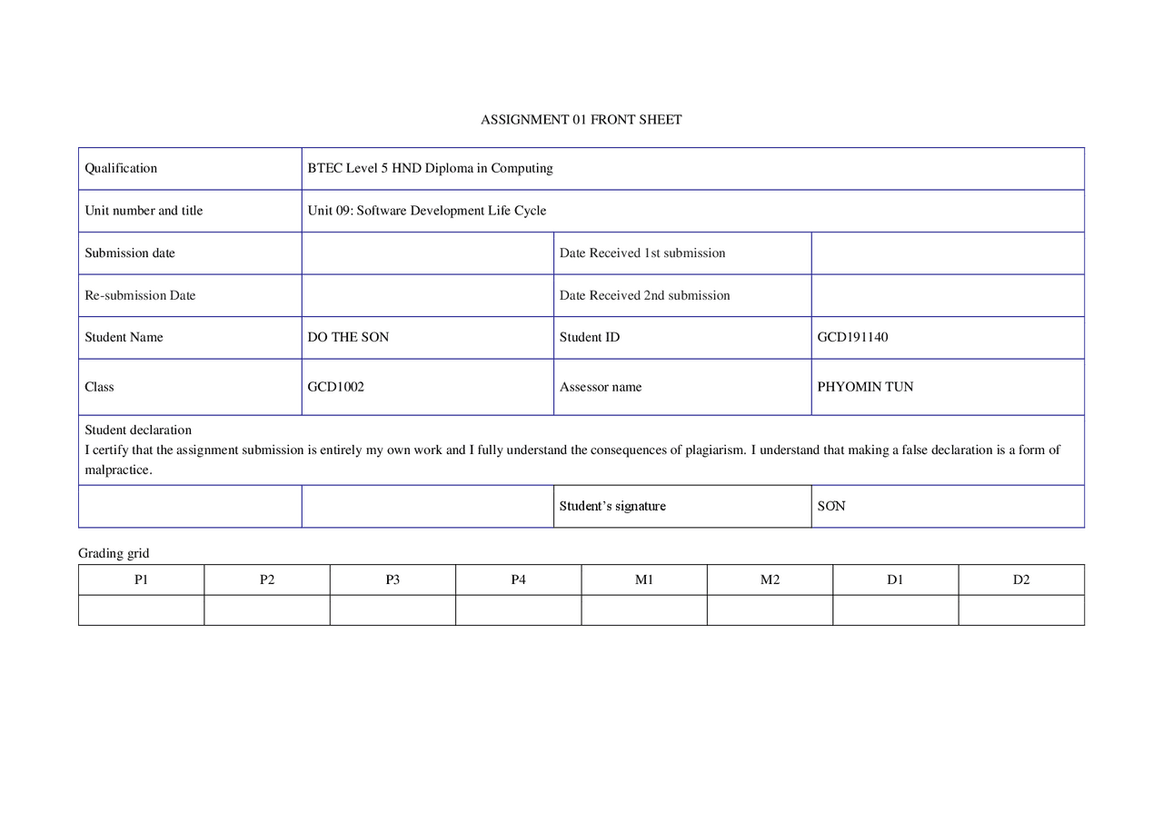 Software Development Life Cycle Essays High School Technology Docsity
