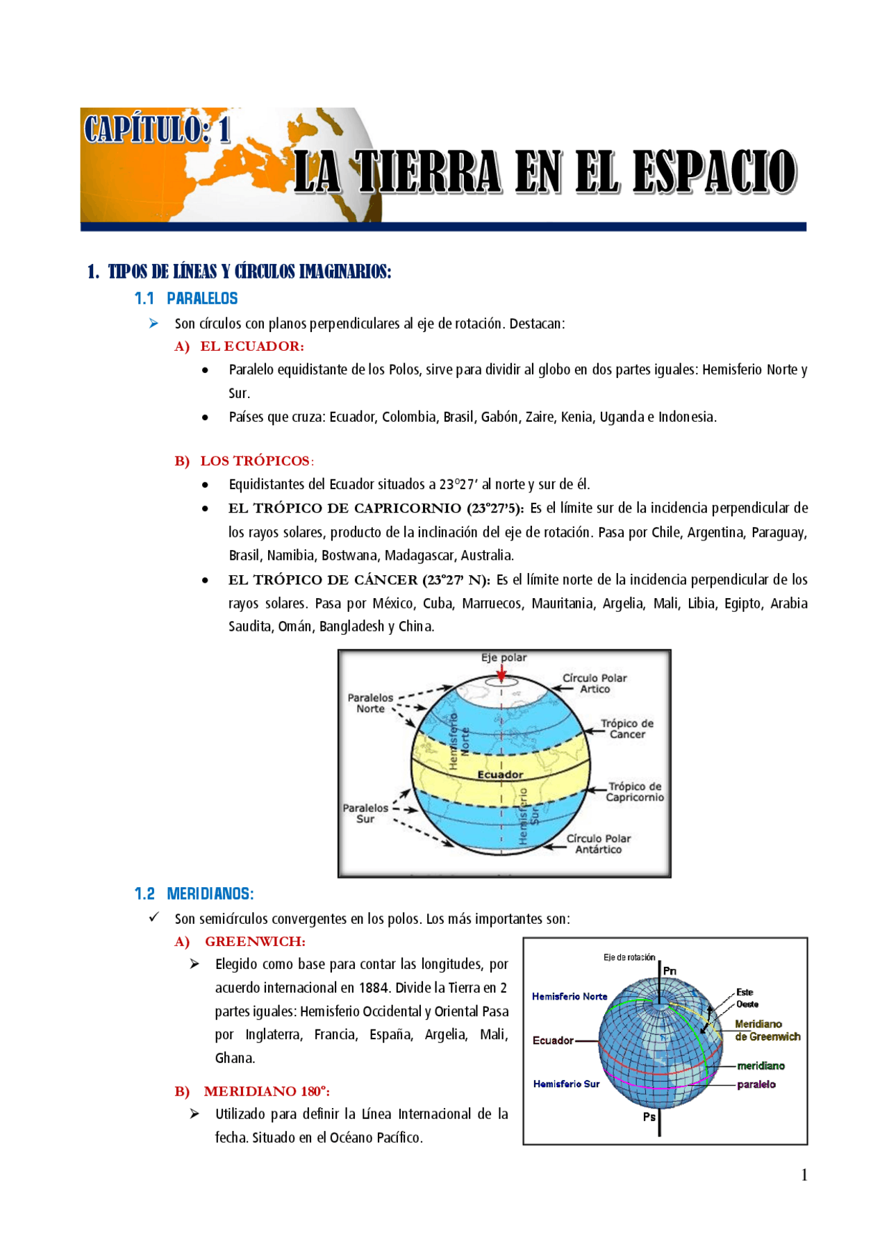 La tierra en el espacio | Apuntes de Geografía | Docsity