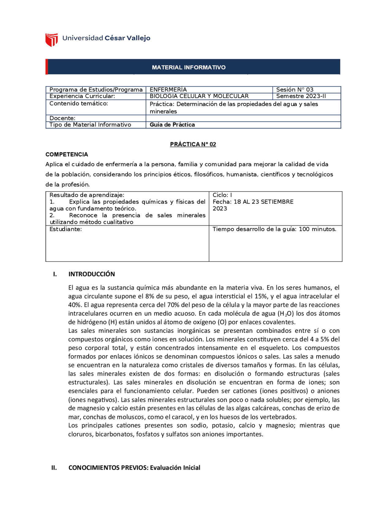 Practica De Laboratorio Ejercicios De Enfermería Docsity