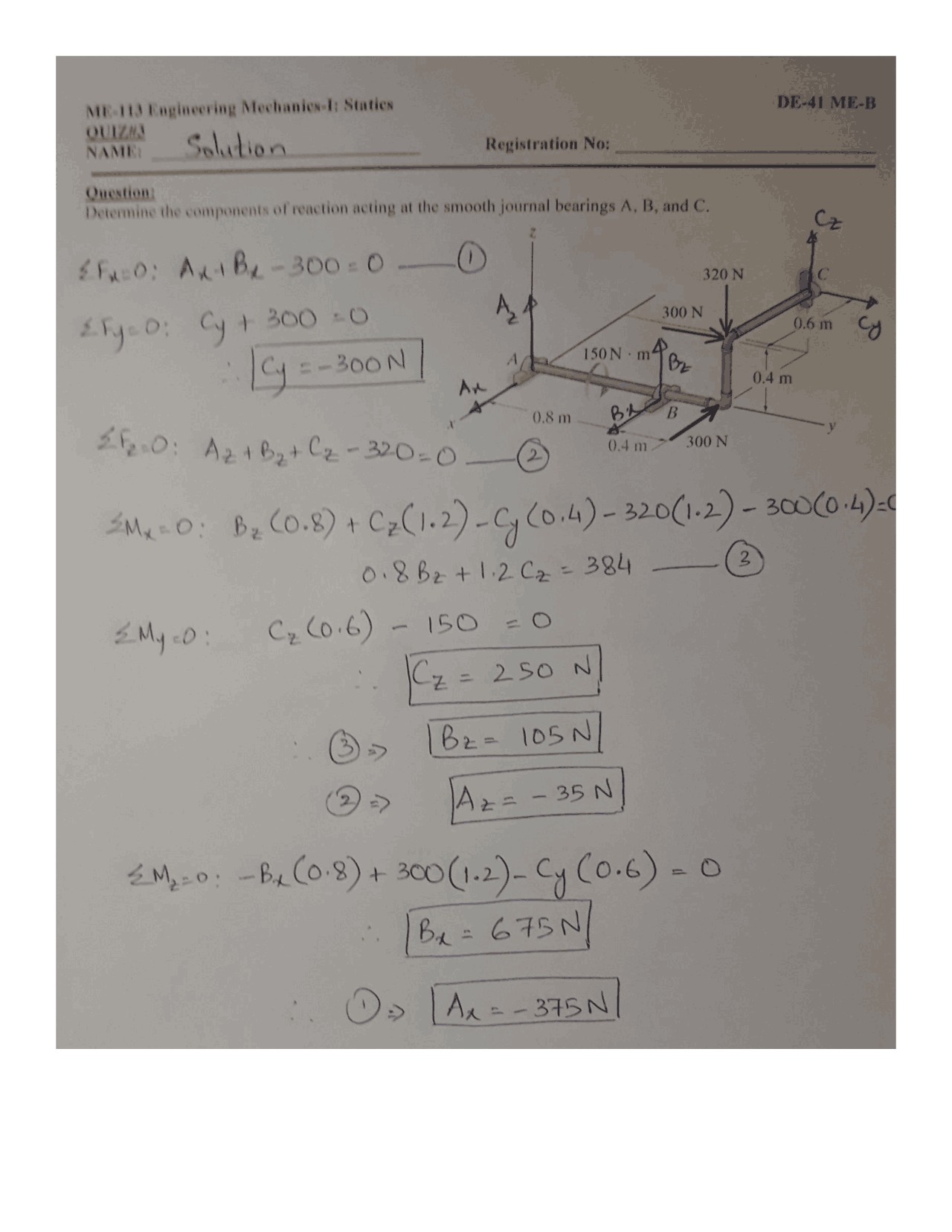 This is quiz of Engineering mechanics: Statics. | Quizzes Statics | Docsity