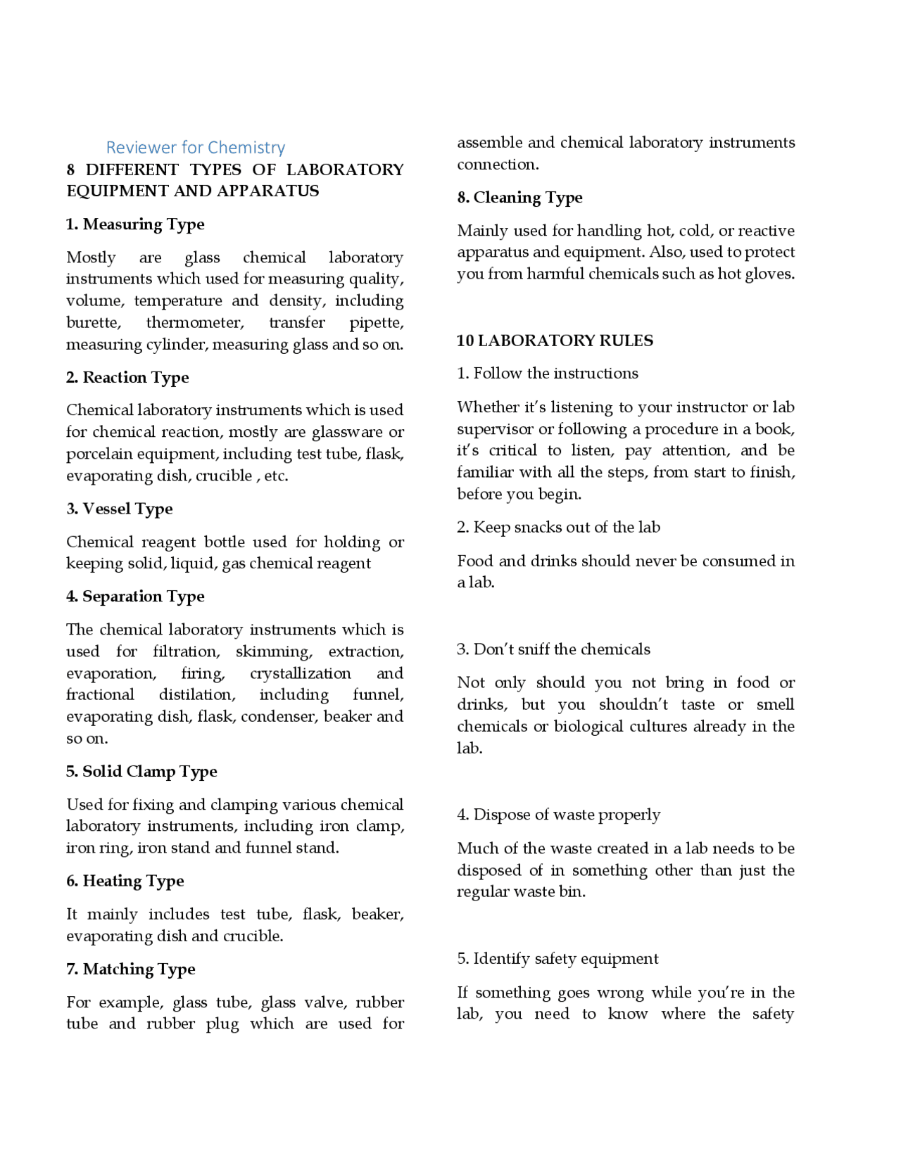 Chemistry Reviewer Lesson 1 to 7 | Schemes and Mind Maps Chemistry ...