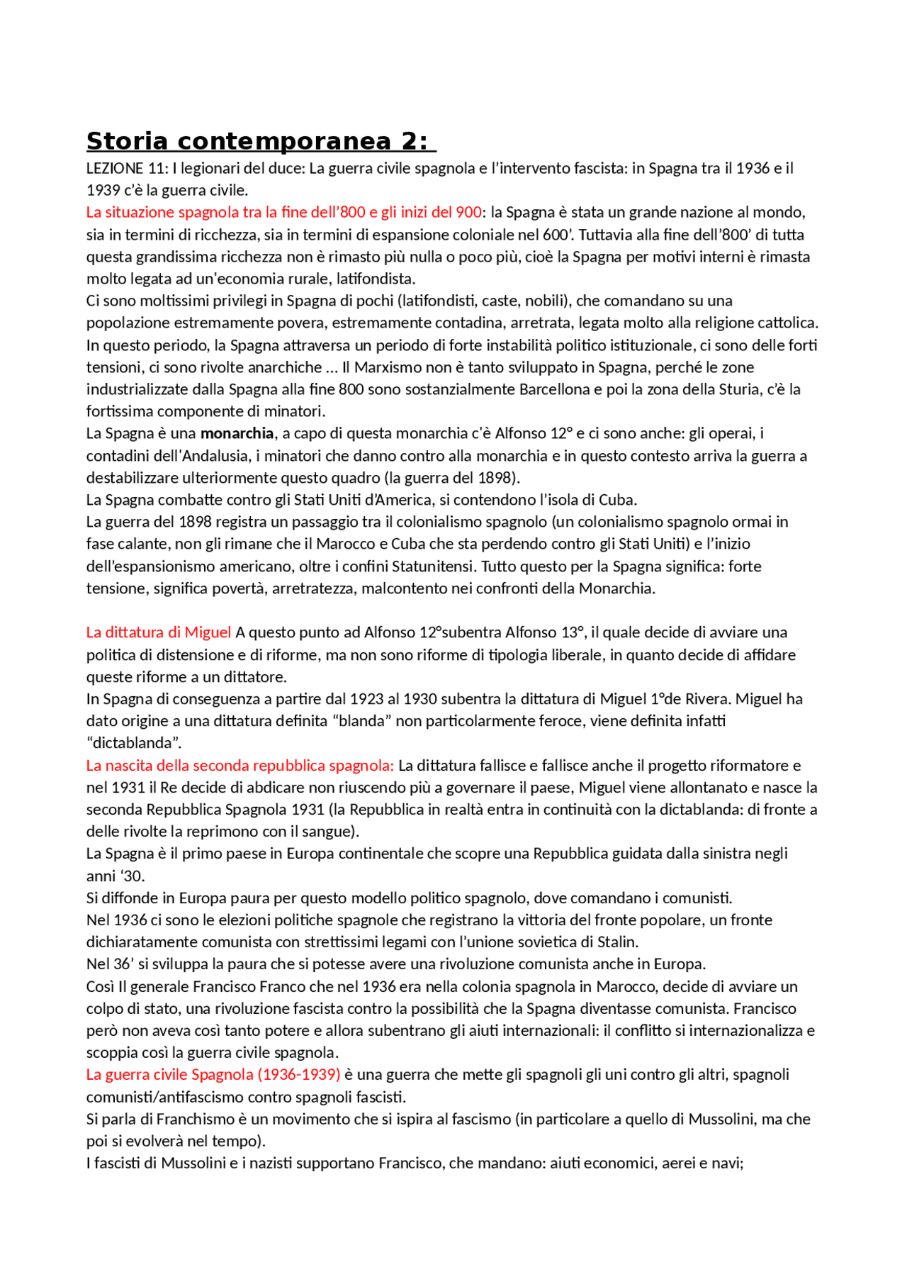 Appunti Delle Ultime 10 Lezioni Appunti Di Storia Contemporanea Docsity
