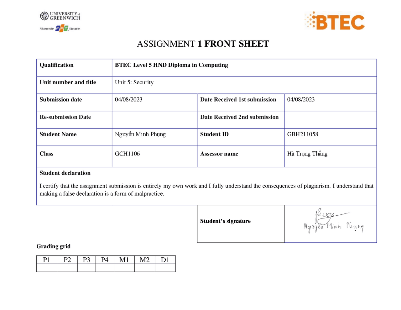 Assignment 1 Security For Pass Assignments Information Technology Docsity