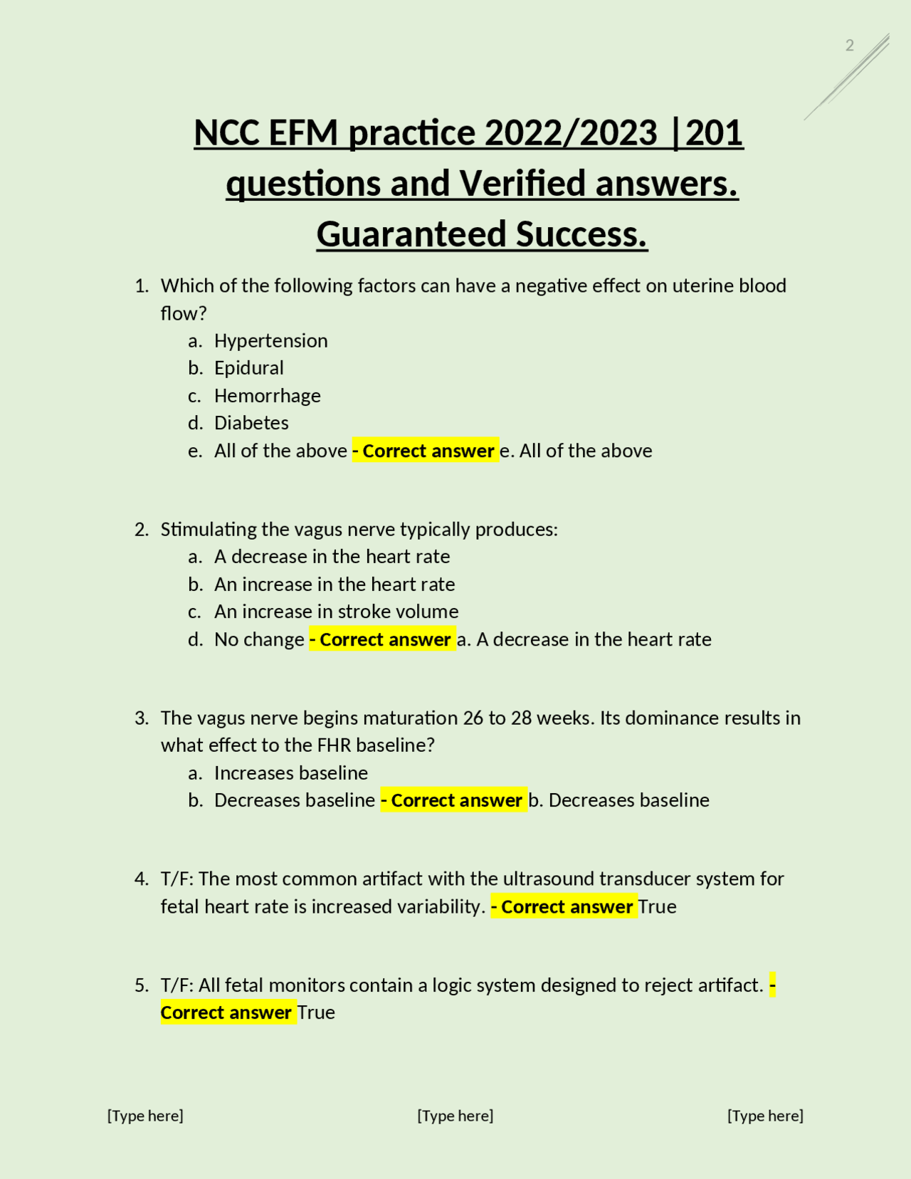 NCC EFM practice 2022/2023 |201 questions and Verified answers ...
