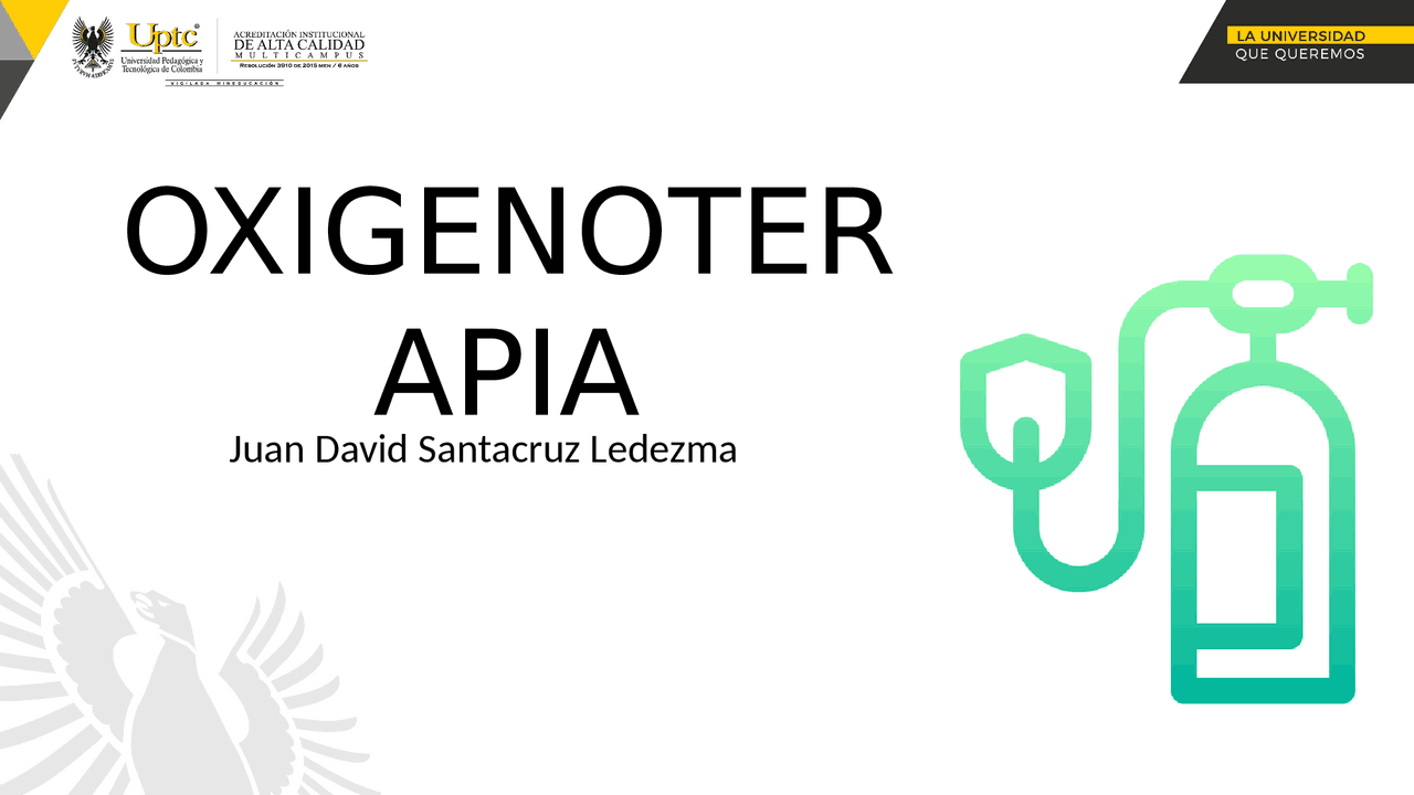Oxigenoterapia Resúmenes De Anestesiología Docsity