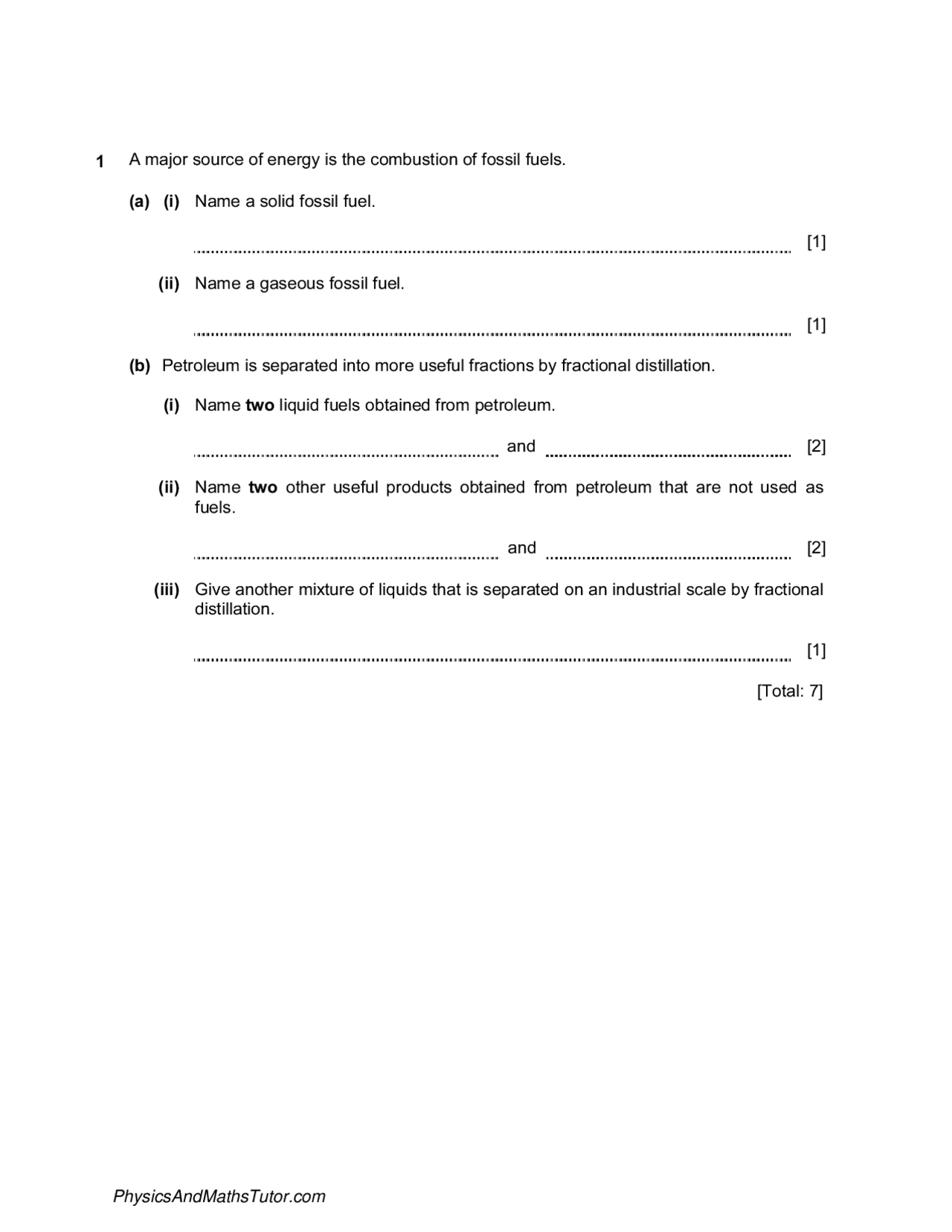 Chemistry Igcse Chapter 18 Seperation Techniques Exams Chemistry