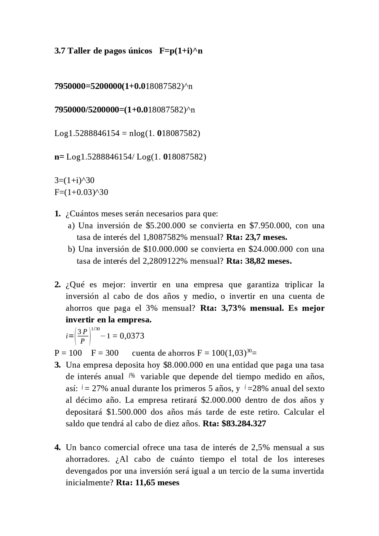 Series uniformes y pagos únicos | Ejercicios de Matemática Financiera ...