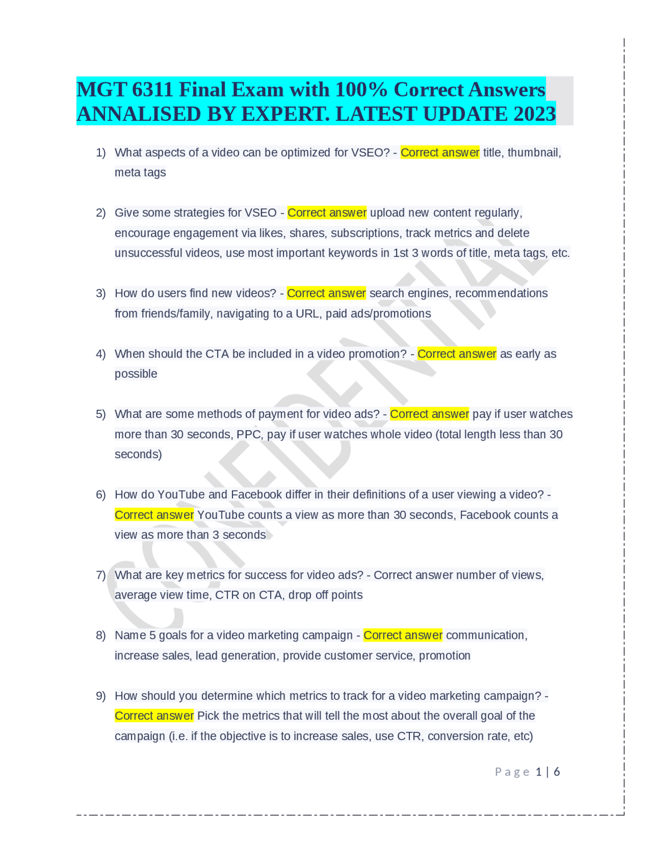 Mgt 6311 Final Exam With 100 Correct Answers Annalised By Expert